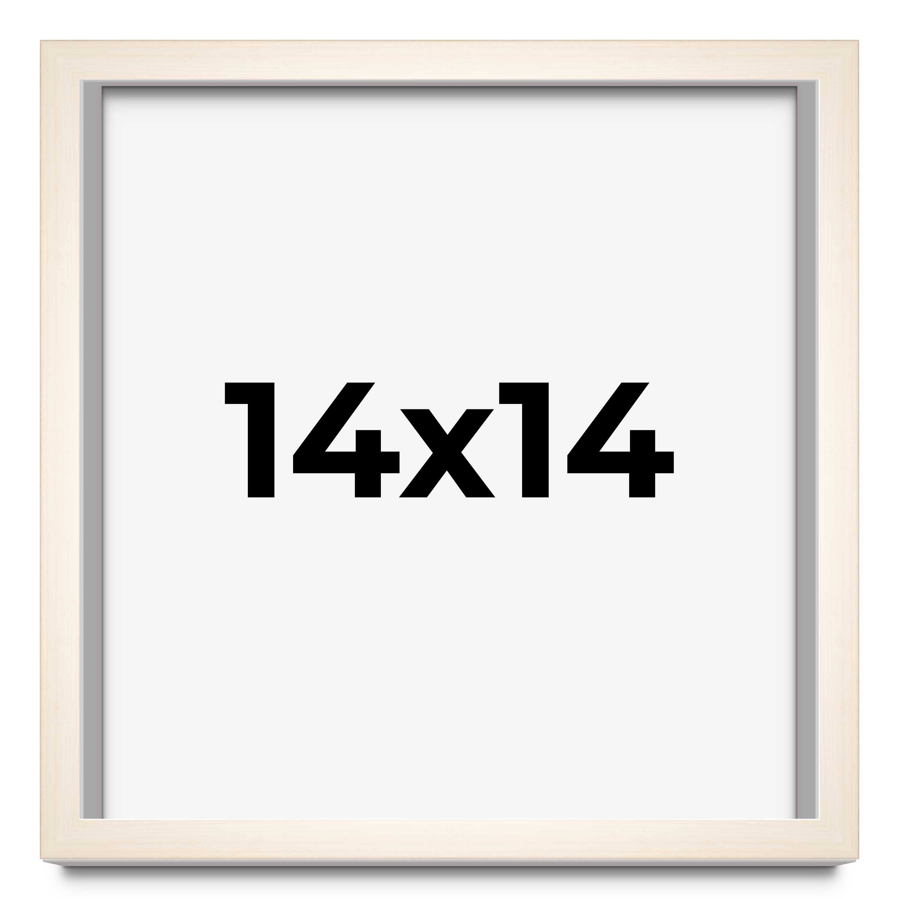 14x14 Frame White Wash Solid Wood Picture Frame | 0.75 Inch Moulding ...