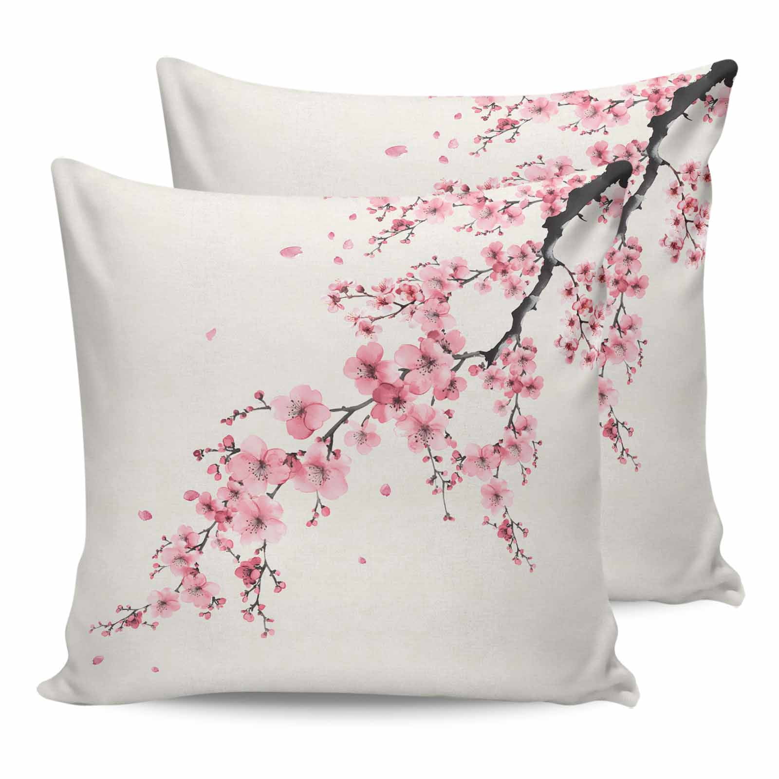 14x14 Pillow Covers Set of 2, Cherry Blossoms Throw Pillow Covers ...