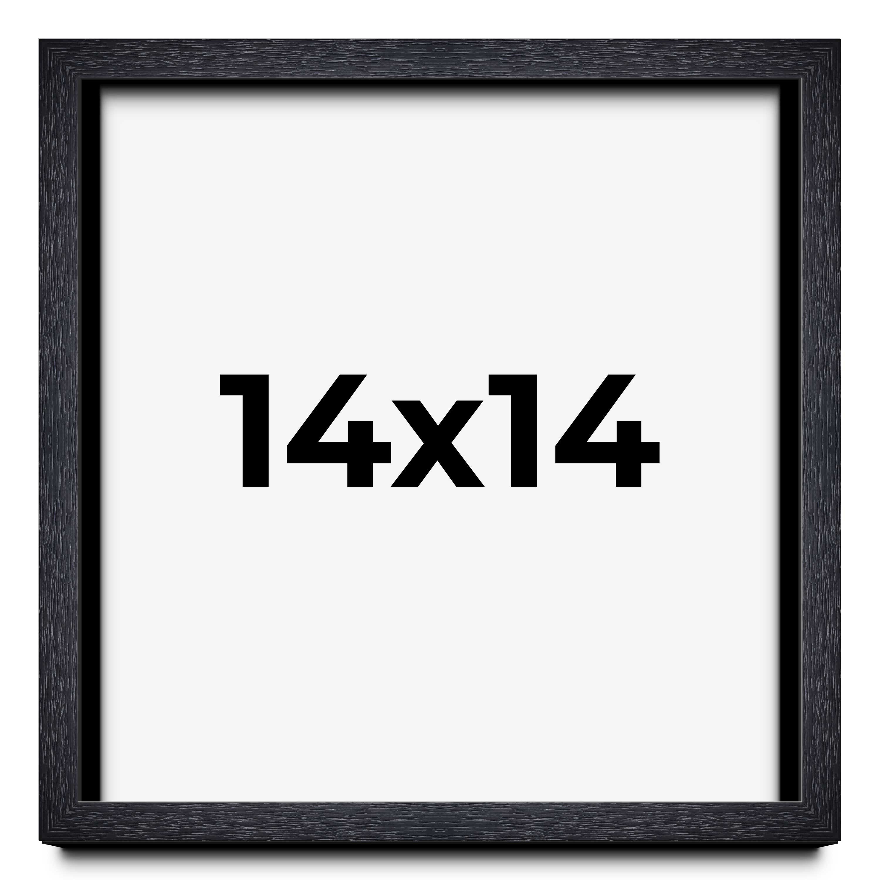 14x14 Shadow Box Frame Black | 1 Inches Deep Real Wood Farmhouse ...