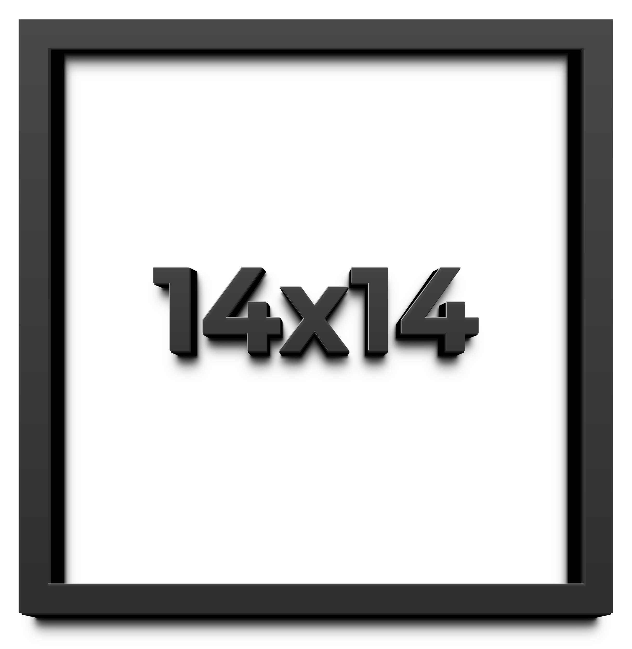 14x14 Shadow Box Frame Black | 2 Inches Deep Real Wood Contemporary ...