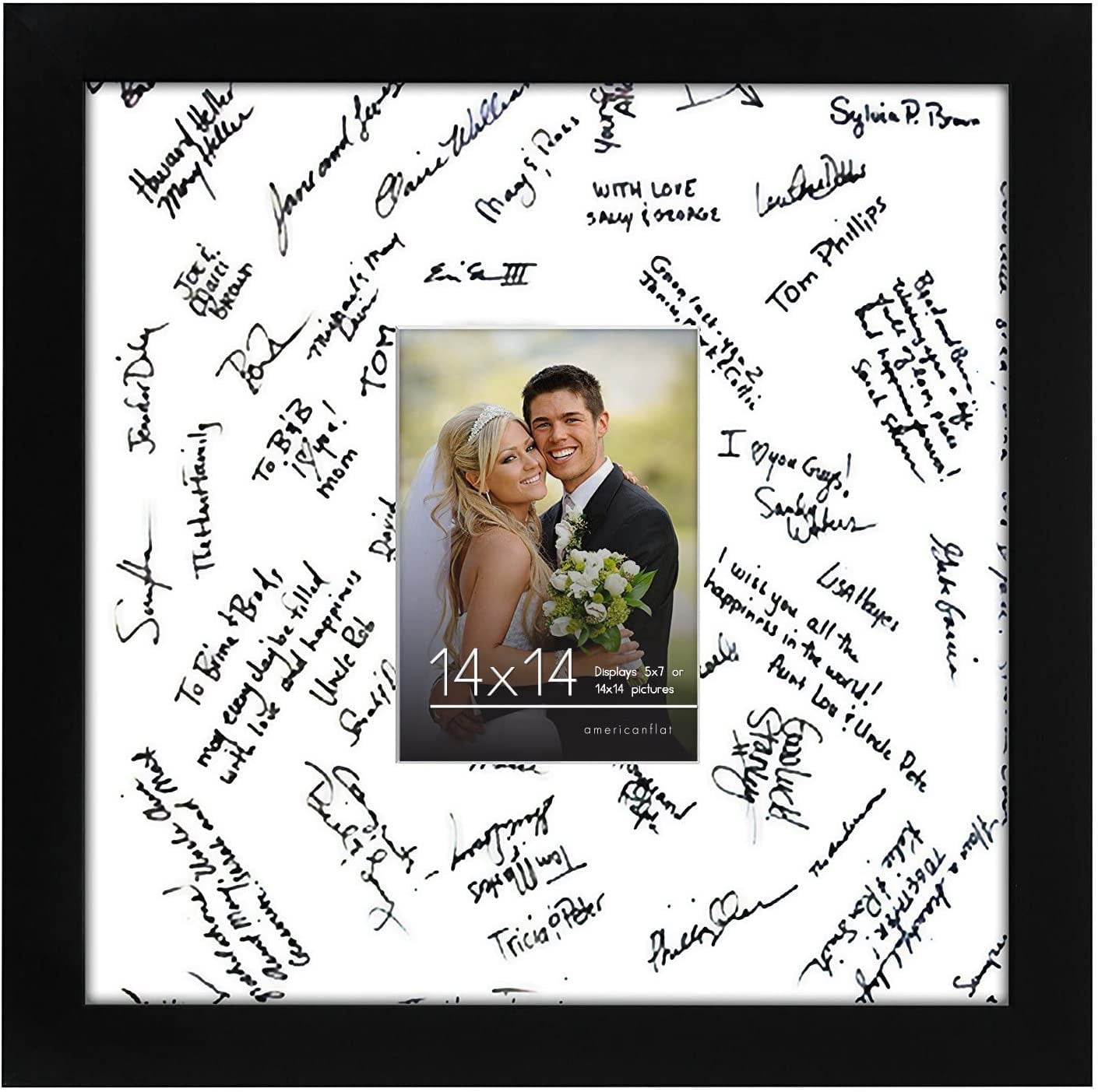14x14 Wedding Signature Frame with Shatter-Resistant Glass - Use as 5x7 ...