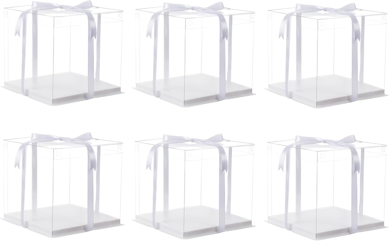 14x14x12 Inch Clear Cake Box with Ribbon, 12-14 Inch Tall Cake Boxes ...