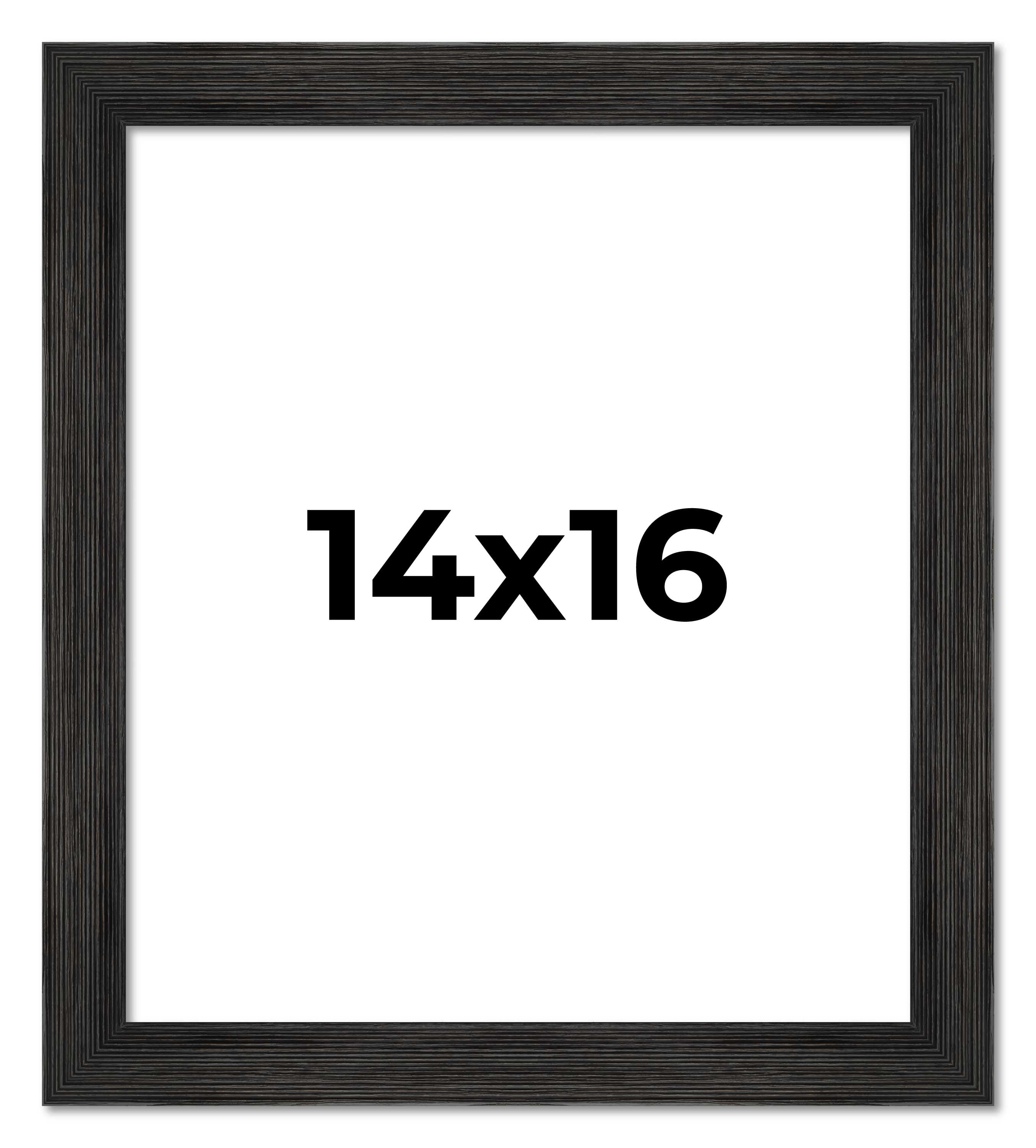 14x16 Black Rustic Wide Barnwood Picture Frame - UV Acrylic, Foam Board ...