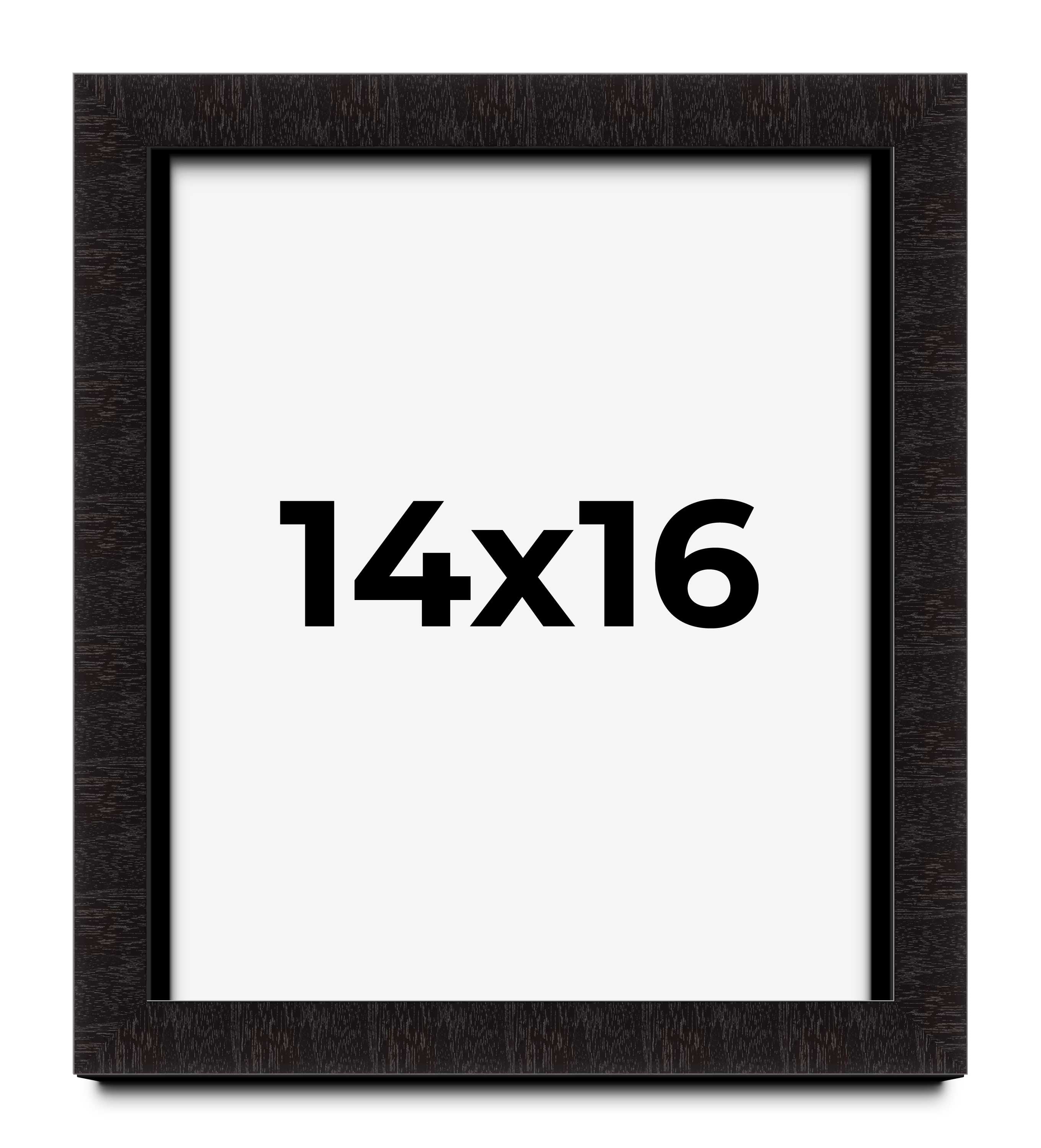 14x16 Shadow Box Black Solid Wood Display Picture Frame | 1 Inch Rabbet ...