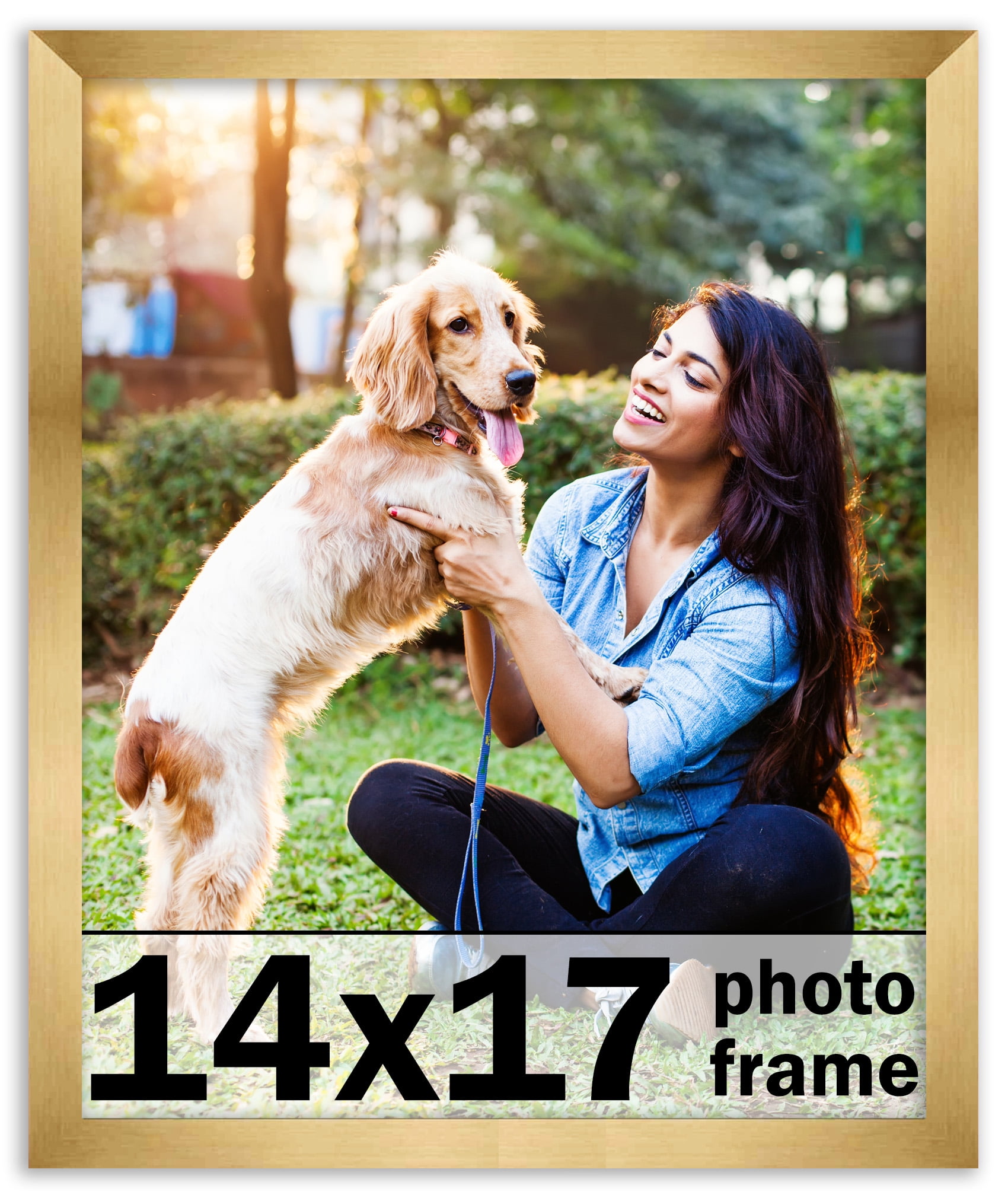 14x17 Frame Gold Bronze Modern Solid Wood Picture Frame | 0.75 Inch ...