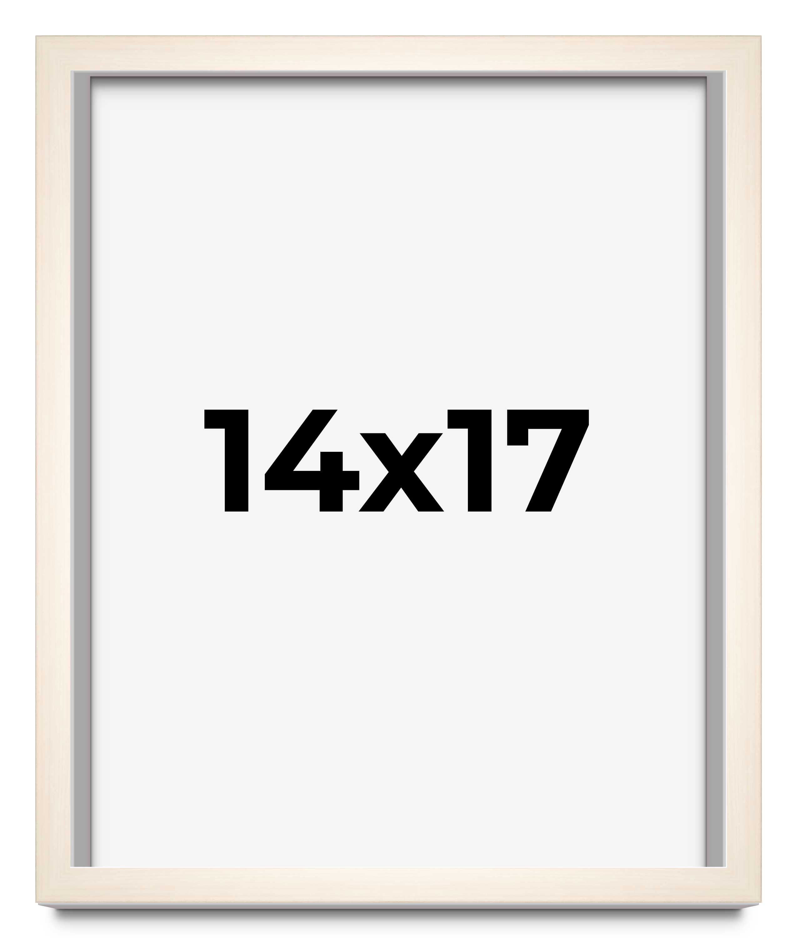 14x17 Frame White Wash Solid Wood Picture Frame | 0.8125 Inch Moulding ...