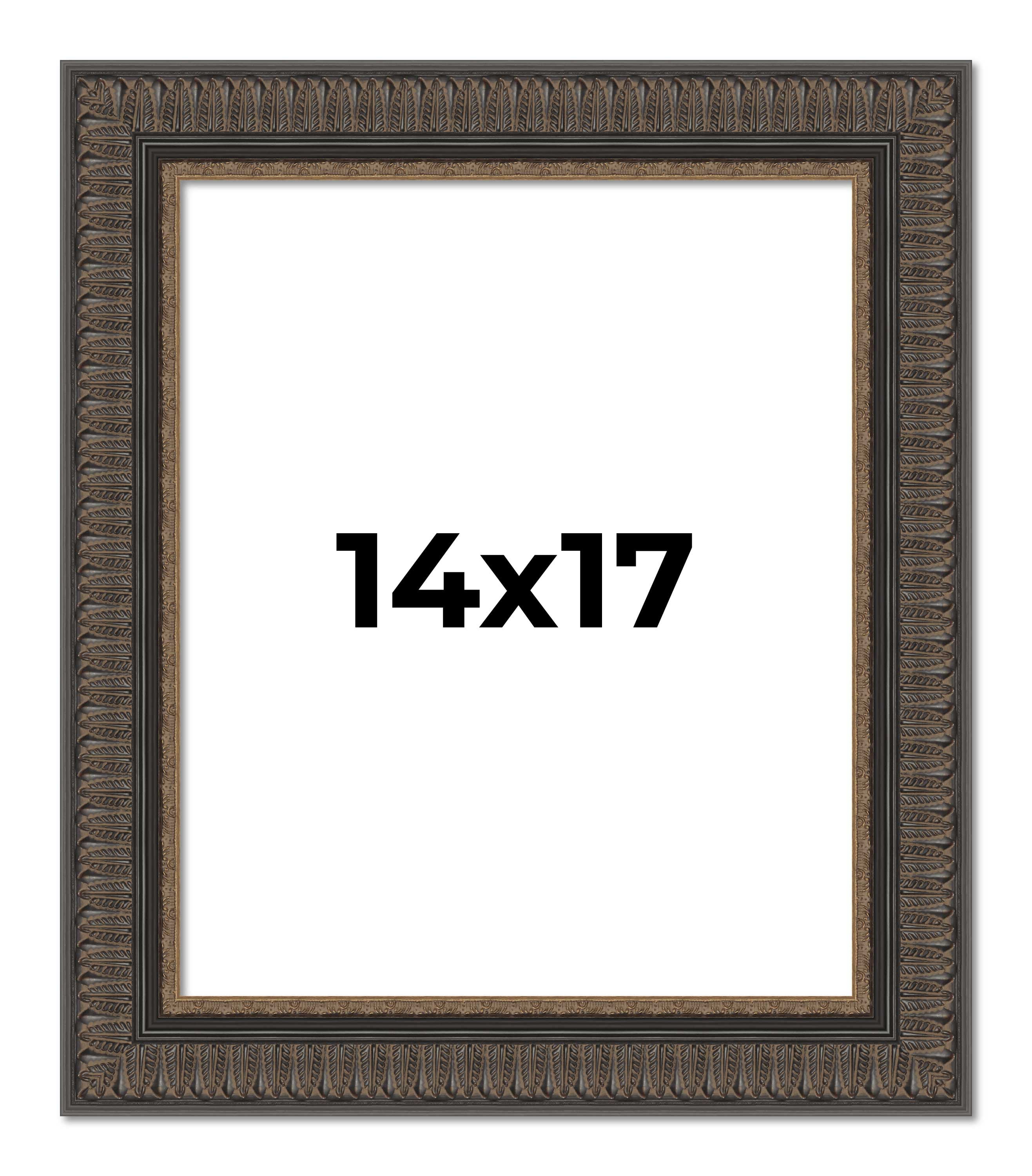 14x17 Museum Brown Picture Frame - UV Acrylic, Foam Board Backing ...