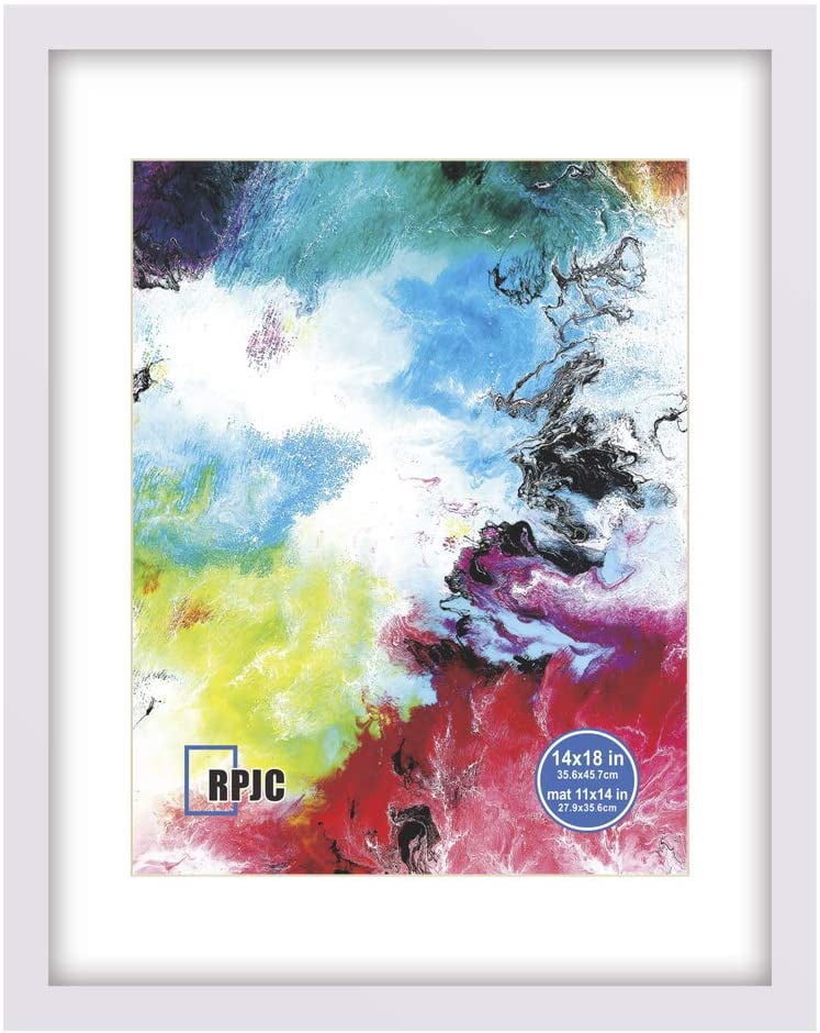 14x18 Solid Wood Poster Frames Display Pictures 11x14 with Mat or 14x18 ...