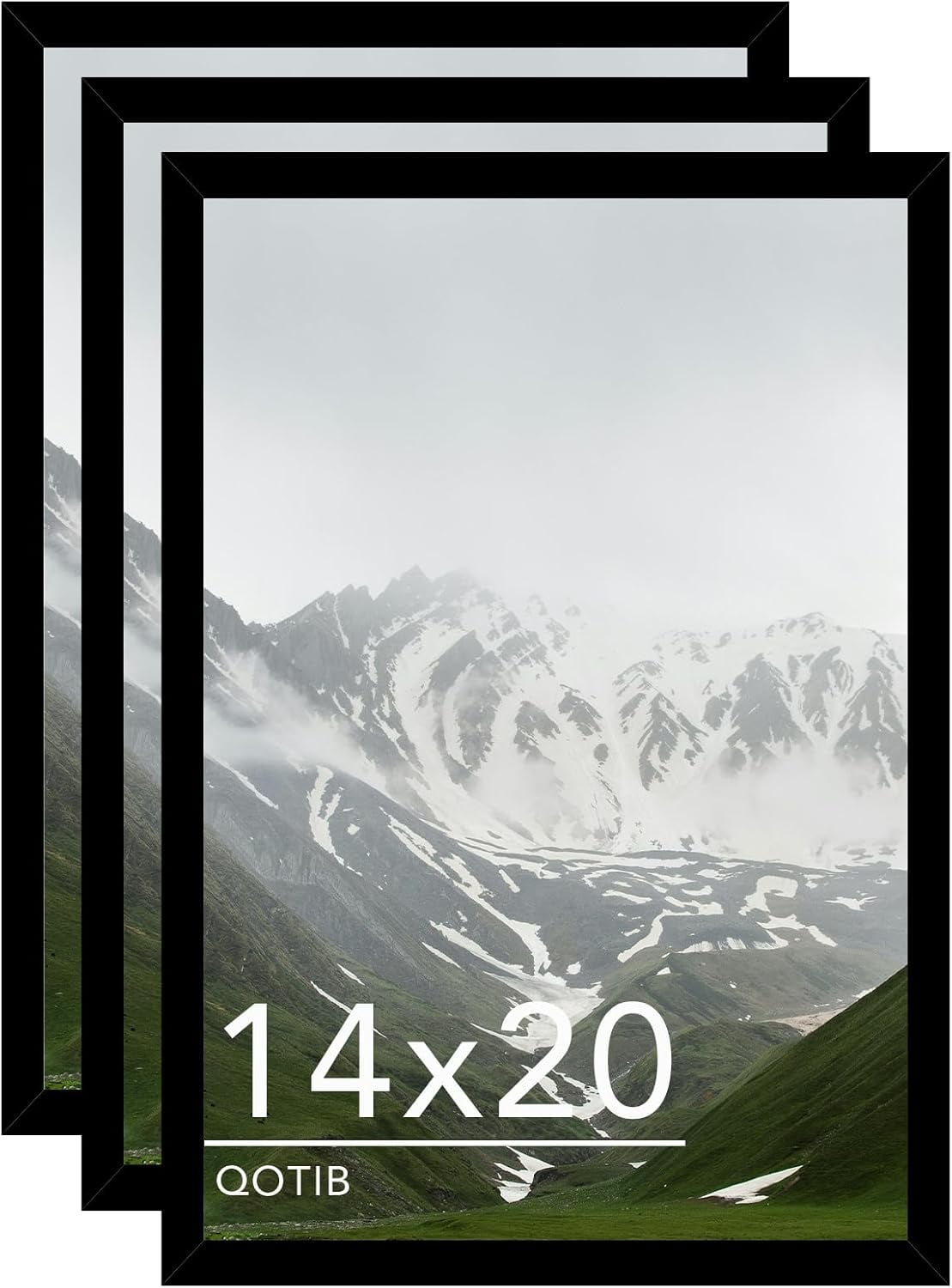14x20 Picture Frame Black for Wall Mounting Set of 3, Horizontal and ...