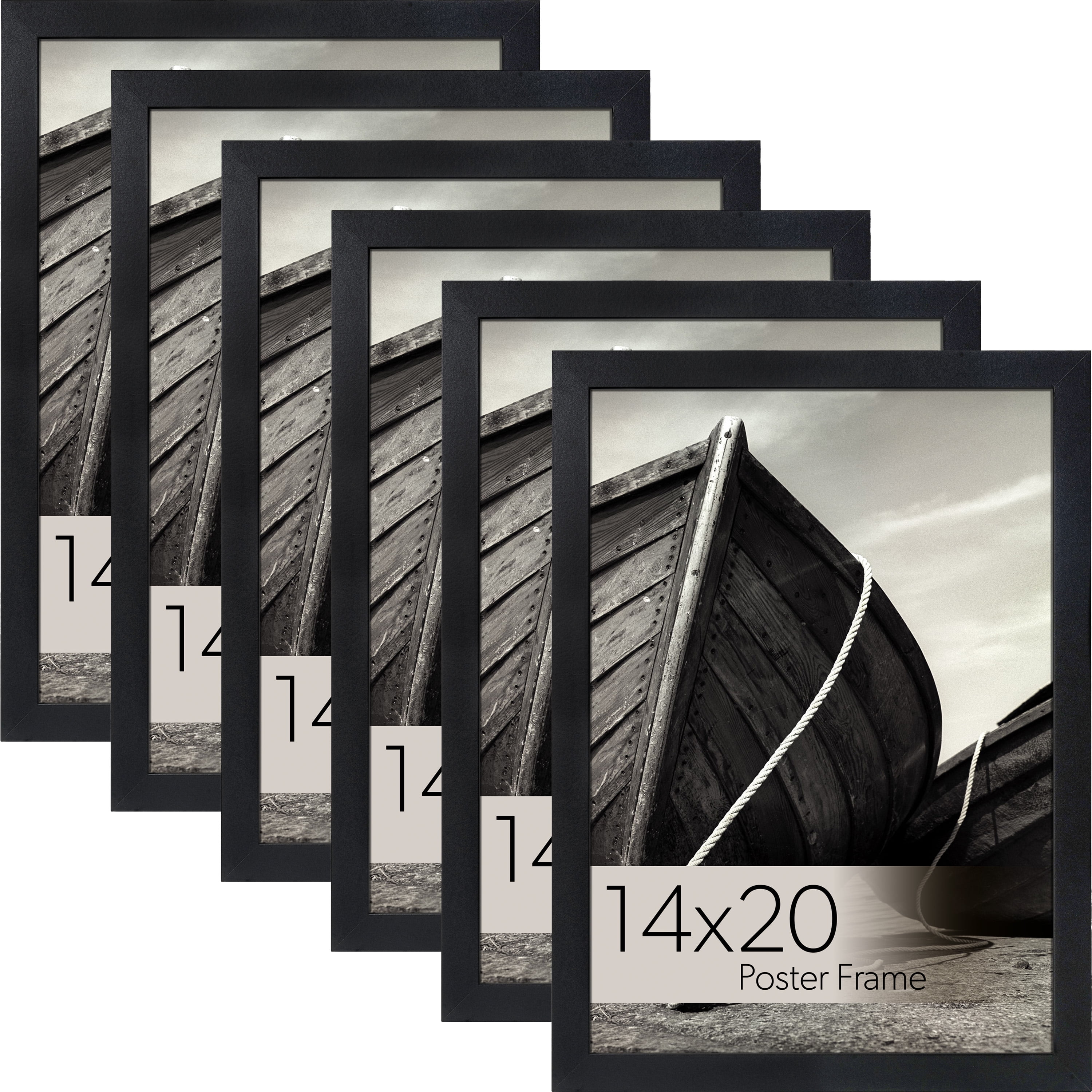 14x20 Picture Frame, Wall Hanging Black Poster Frame Displays ...
