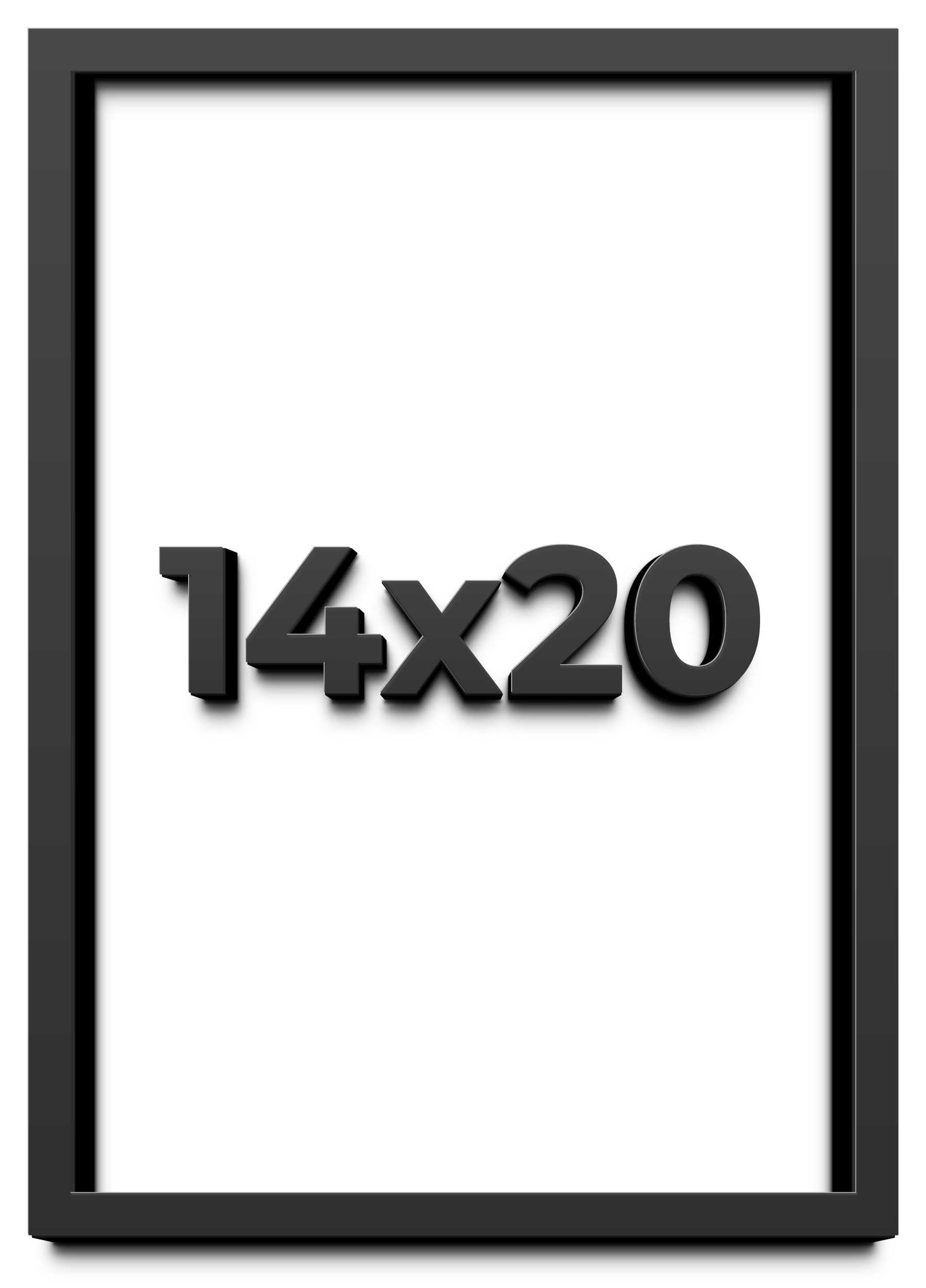 14x20 Shadow Box Frame Black | 1 inches Deep Real Wood Contemporary ...