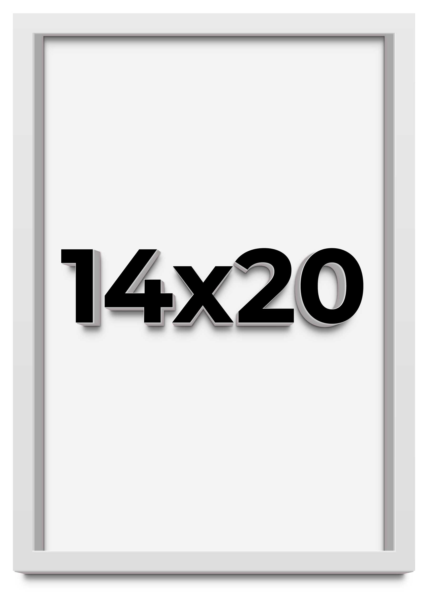 14x20 Shadow Box Frame White | 1 Inches Deep Real Wood Contemporary ...