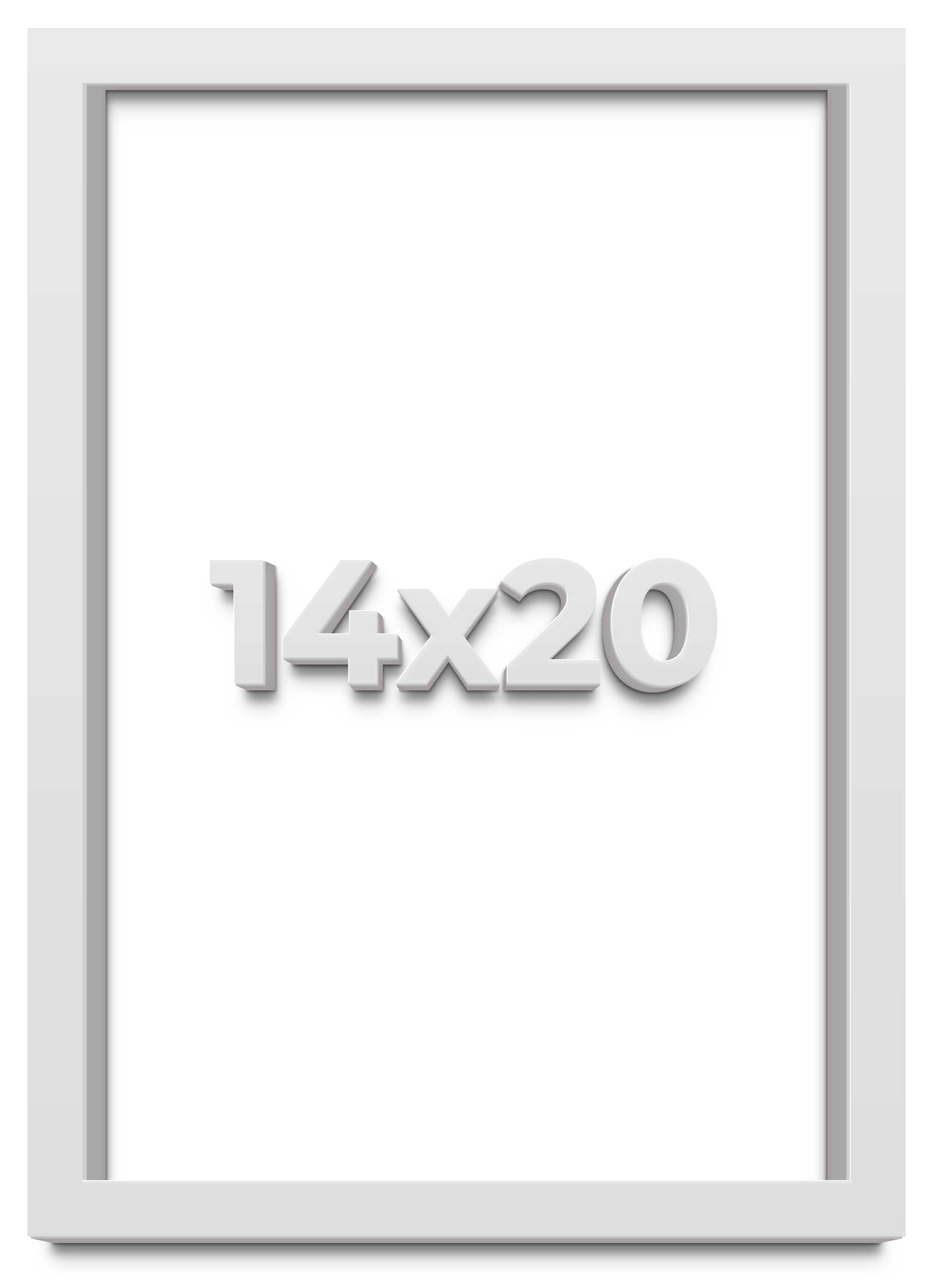 14x20 Shadow Box High Gloss White Display Frame | 1.625 Inches Deep | 1 ...