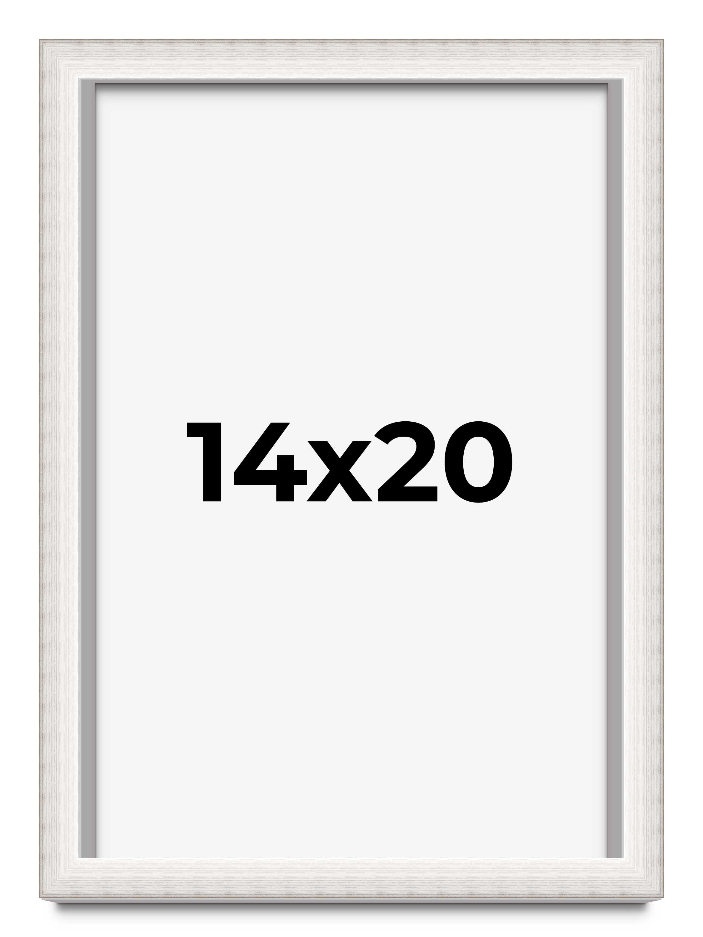 14x20 Shadow Box Silver Brushed Striped Display Frame | 1.625 Inches ...