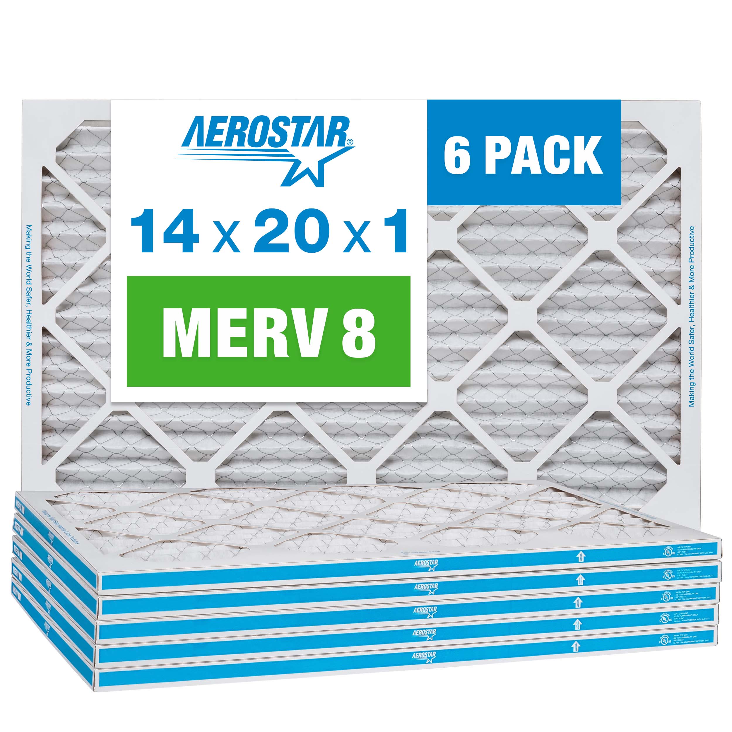 14x20x1 AC and Furnace Air Filter by Aerostar - Walmart.com