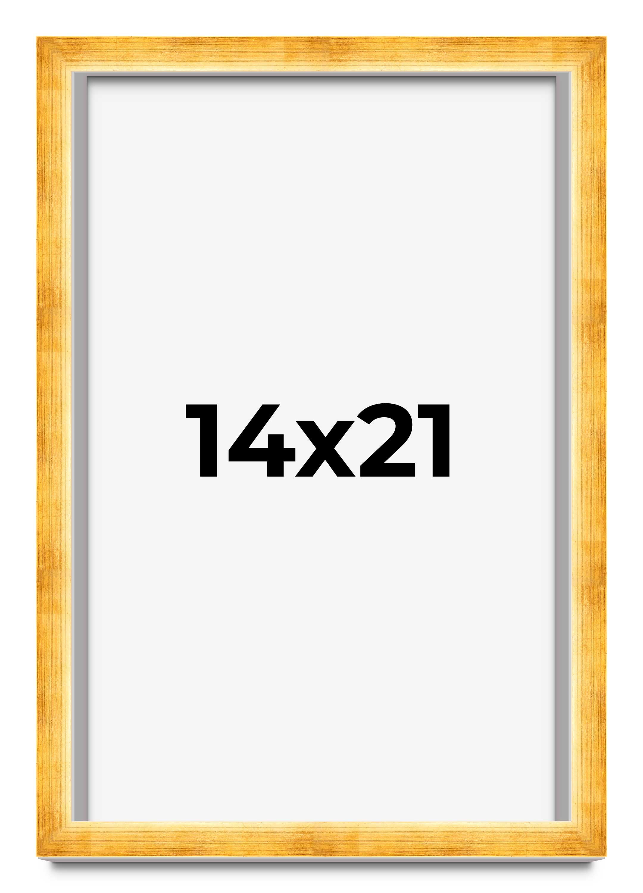 14x21 Shadow Box Frame Gold | 1.625 Inches Deep Real Wood Traditional ...