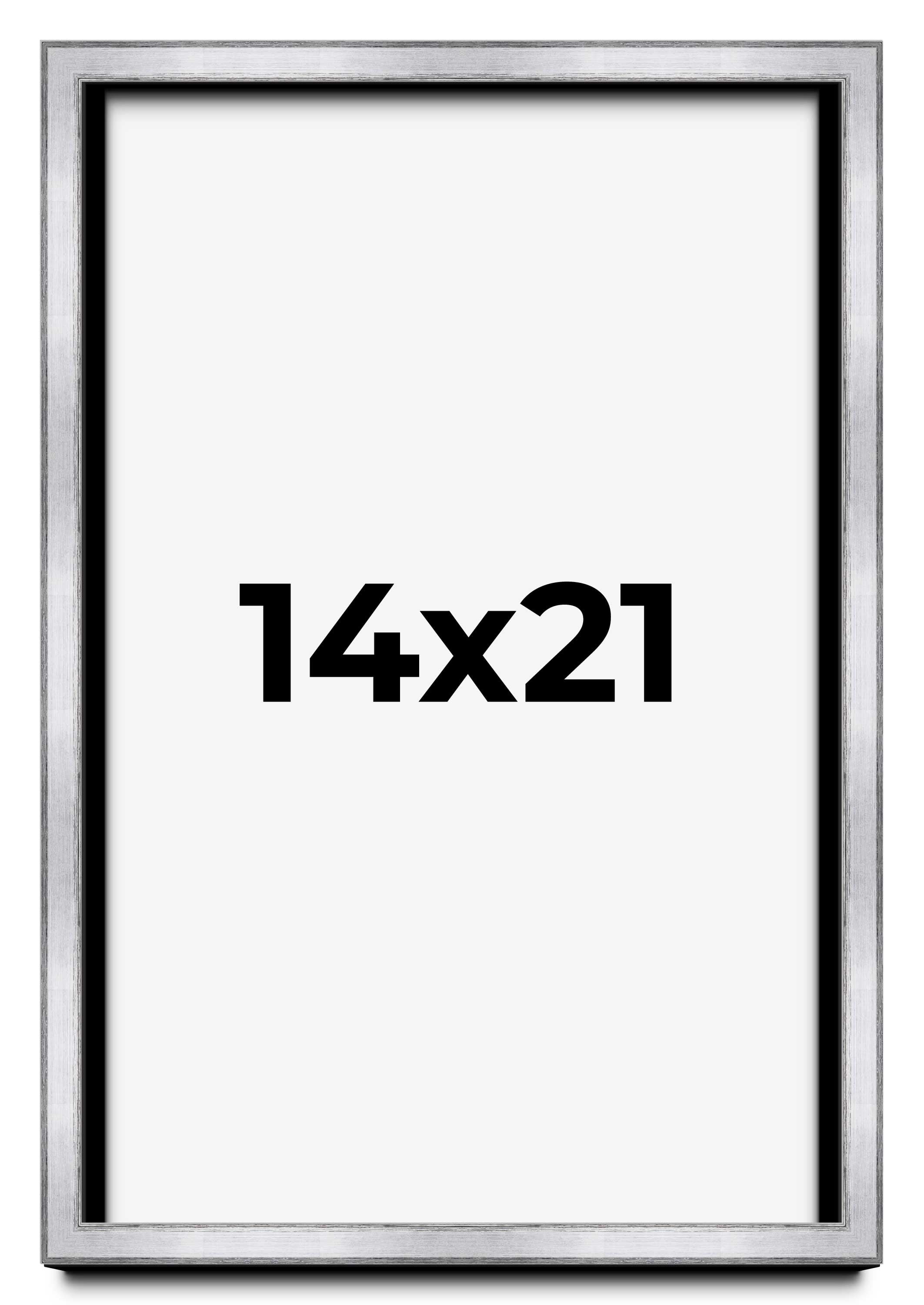 14x21 Shadow Box Frame Silver | 1.375 Inches Deep Real Wood ...