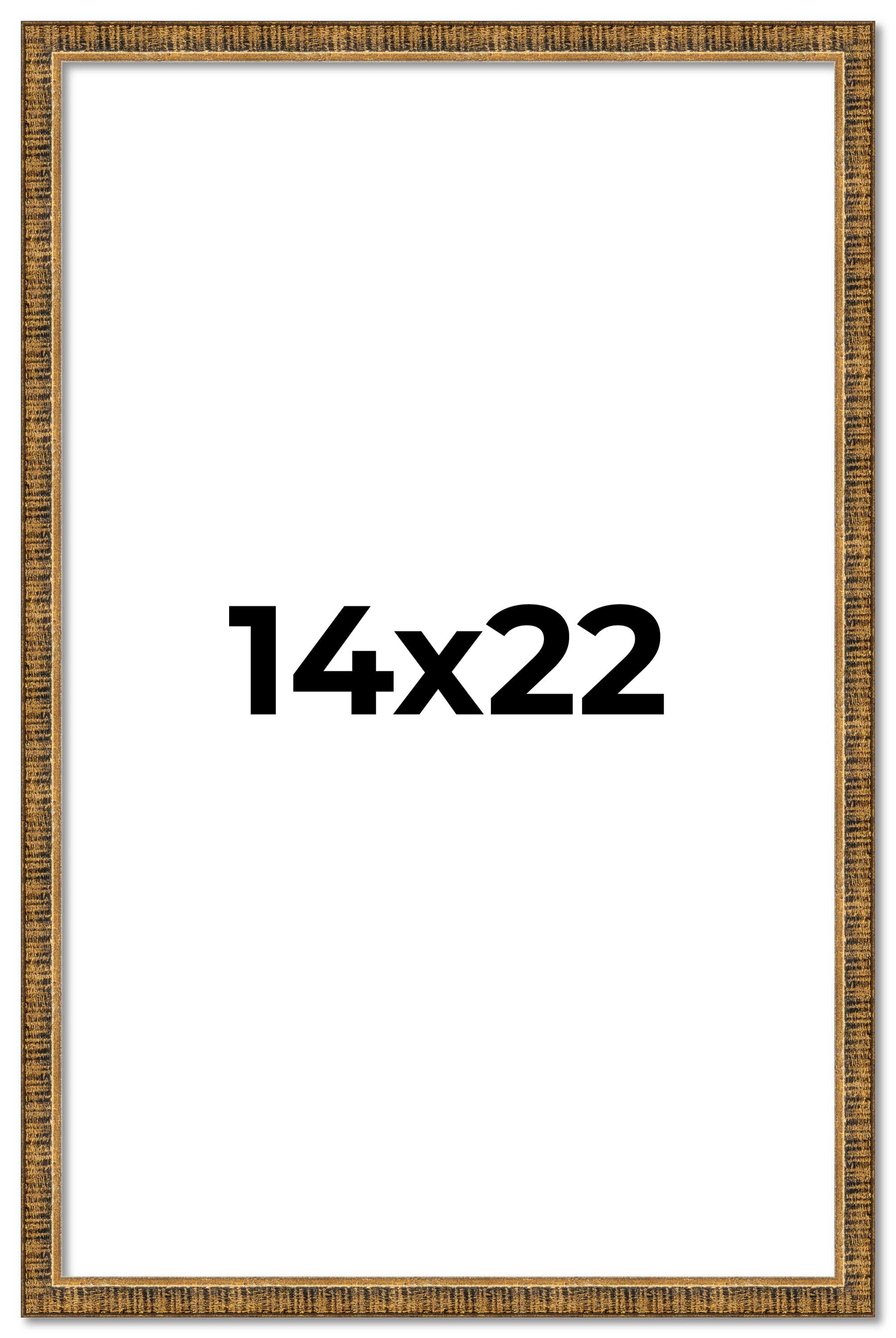 14x22 Frame Gold Solid Wood Picture Frame - Complete Modern Photo Frame ...