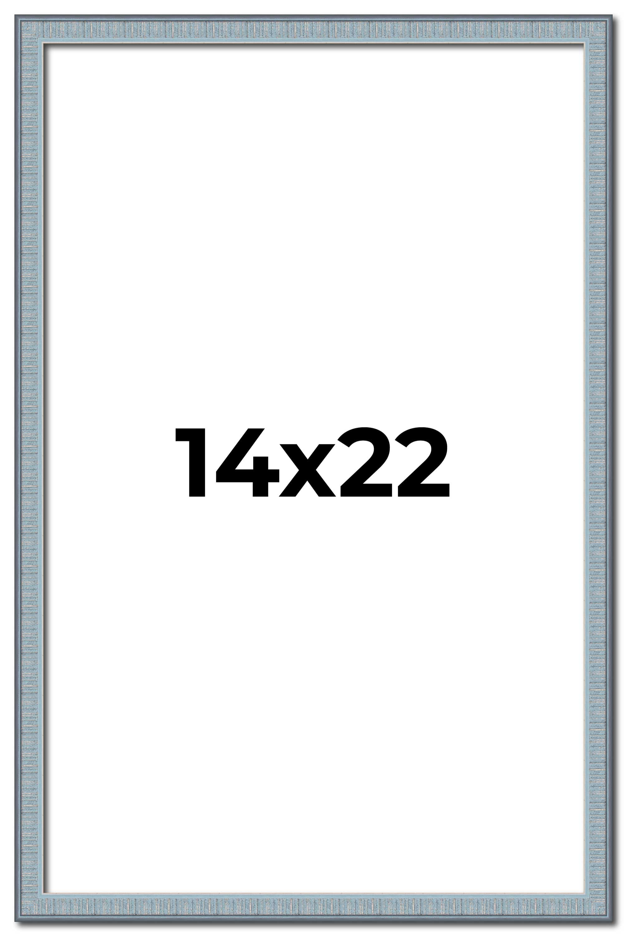 14x22 Frame Rustic Sky Blue Solid Wood Picture Frame | 0.75 Inch ...