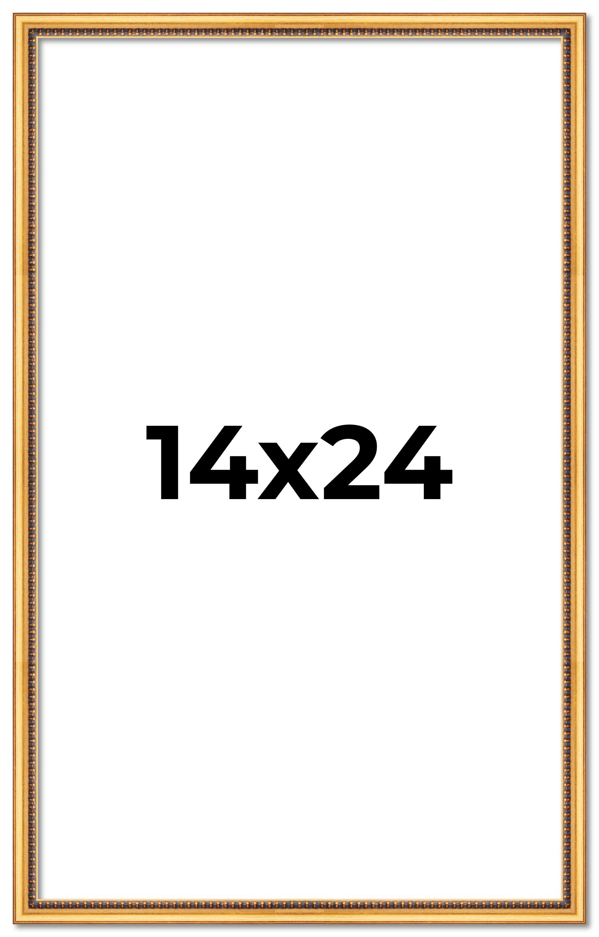 14x24 Frame Beaded Gold Solid Wood Picture Frame | 0.75 Inches Moulding ...