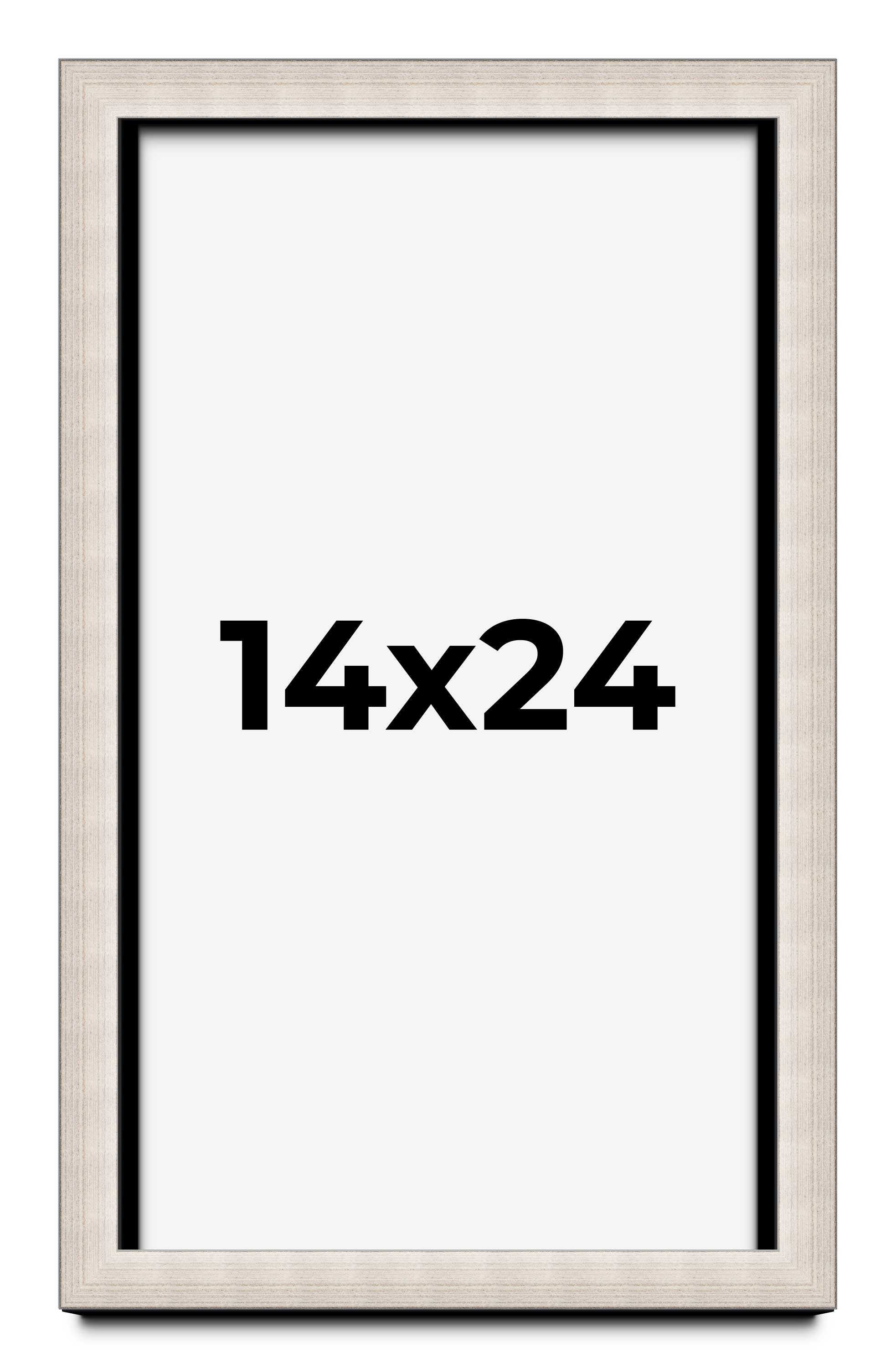 14x24 Shadow Box Brushed Silver | 1.5 Inch Deep | 1.25 Inch Moulding ...