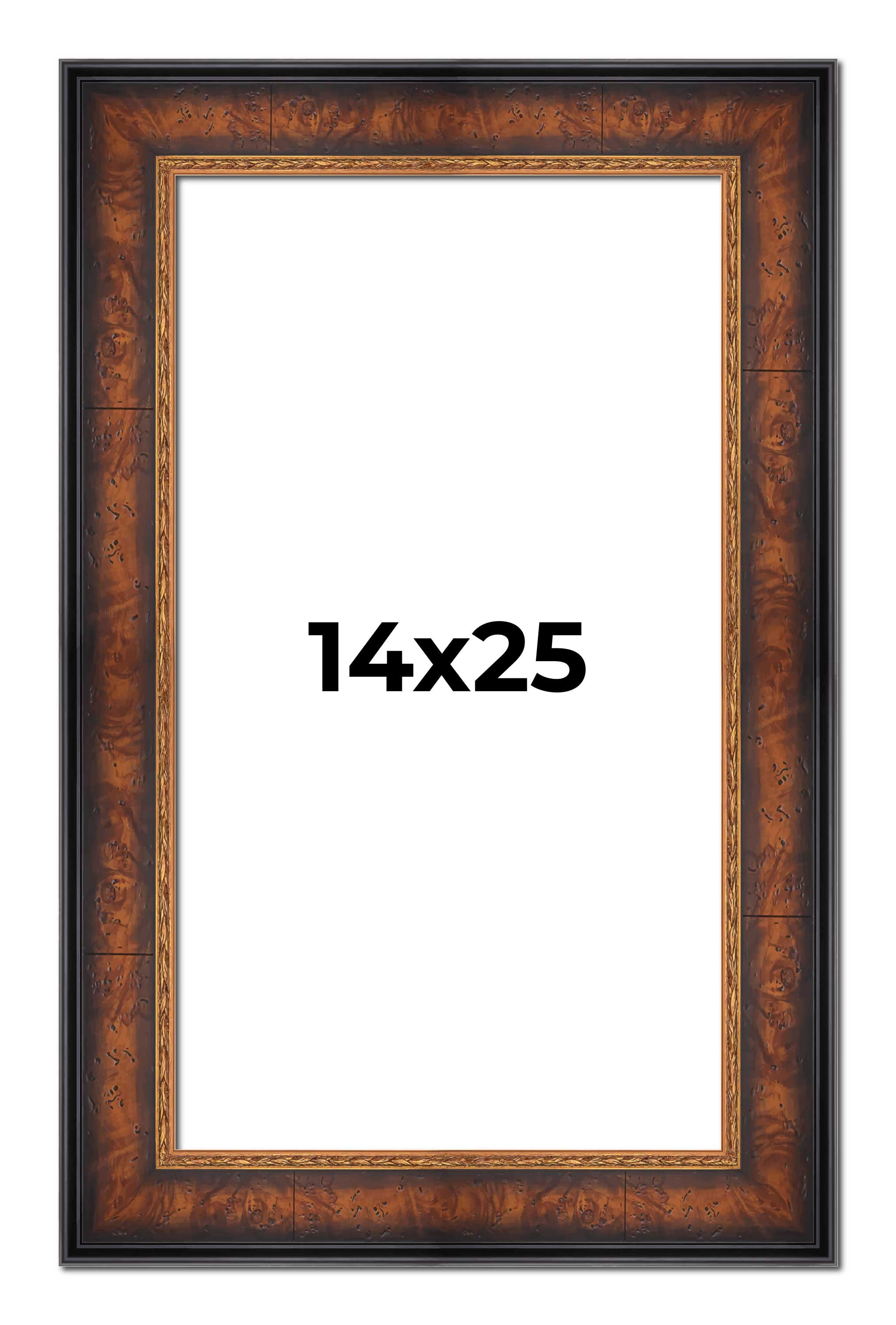 14x25 Frame Brown Walnut Gold Ornate Trim Solid Wood Plein Air Picture ...