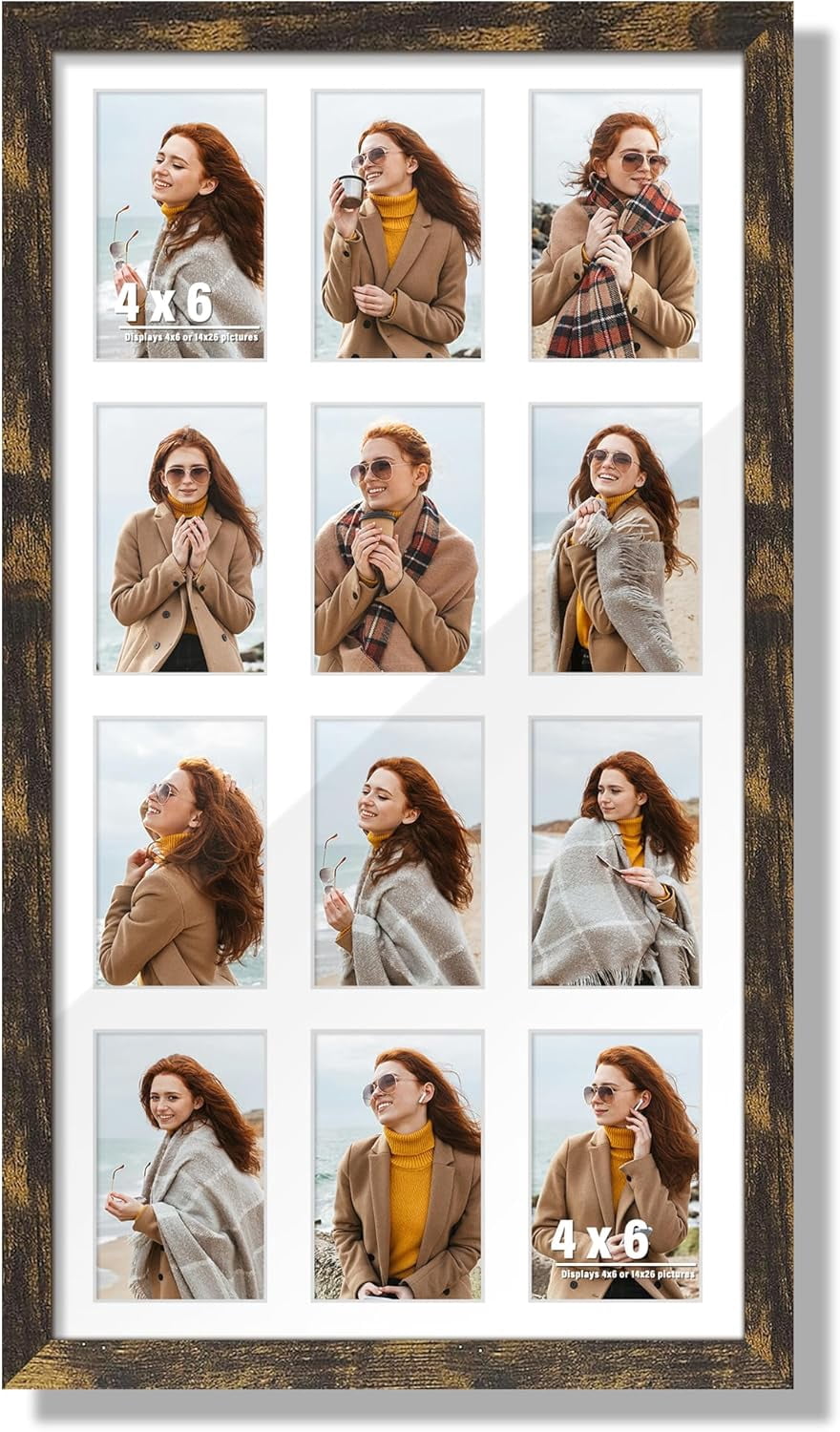 14x26 Collage Picture Frame 4x6 Collage Picture Frame Displays Twelve ...