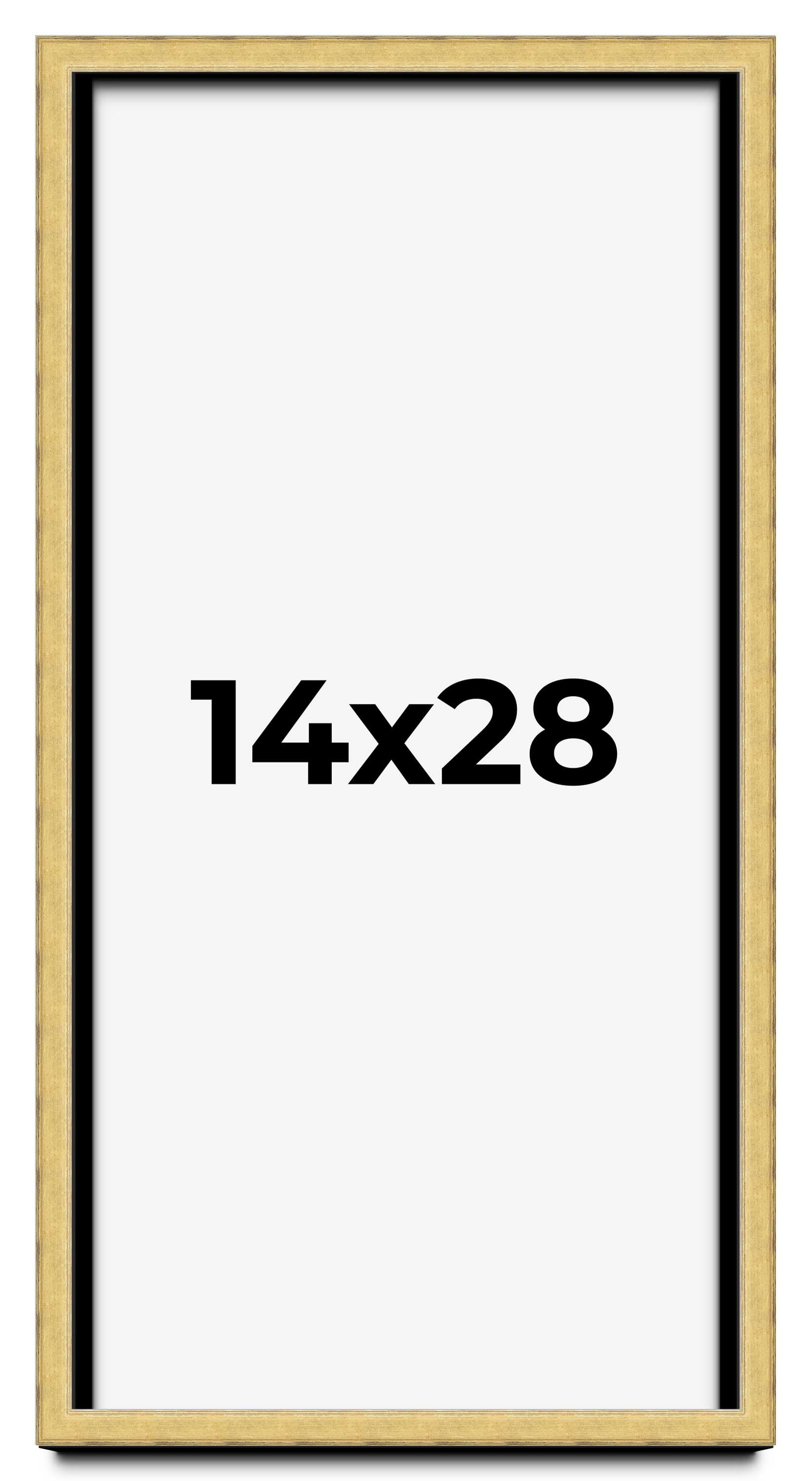 14x28 Shadow Box Frame Gold | 1.375 Inches Deep Real Wood Contemporary ...
