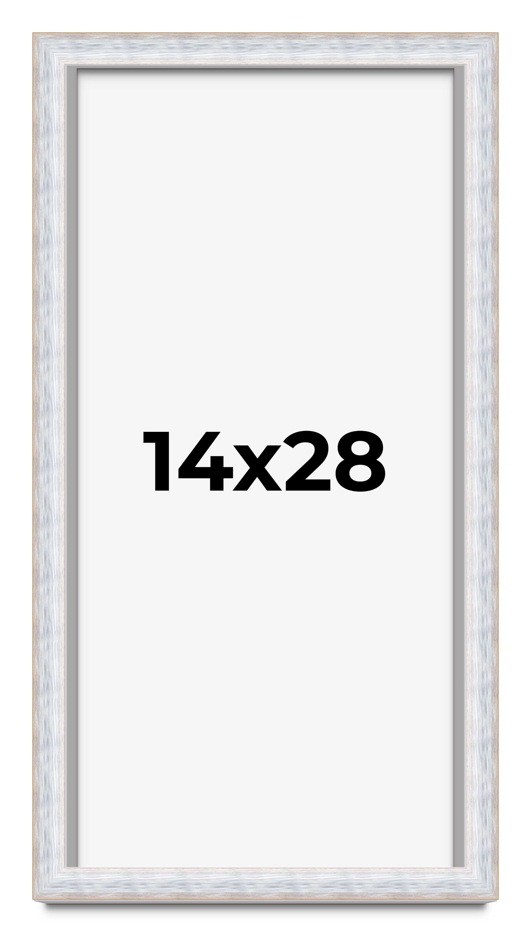 14x28 Shadow Box Frame Silver | 1.625 Inches Deep Real Wood ...
