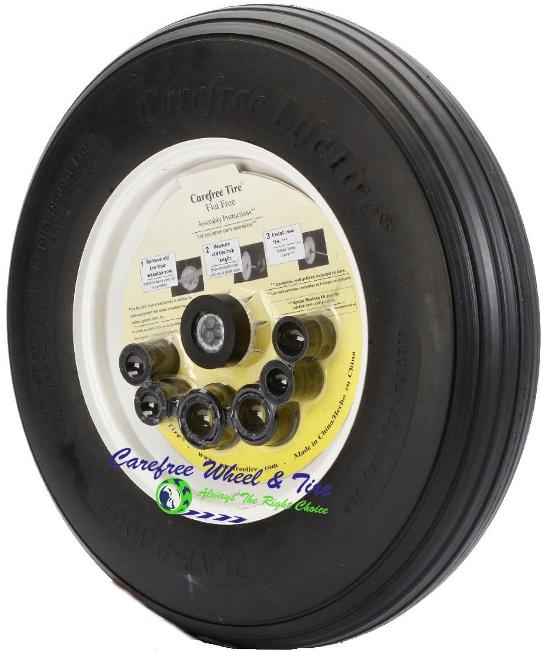14x3 One Size Fits All â€“ Rib Tread Wheelbarrow Tire & Wheel Assembly ...