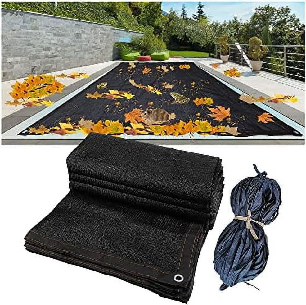 14x30 FT Large Pool Leaf Net Cover, Pool Covers for Inground Pools with ...