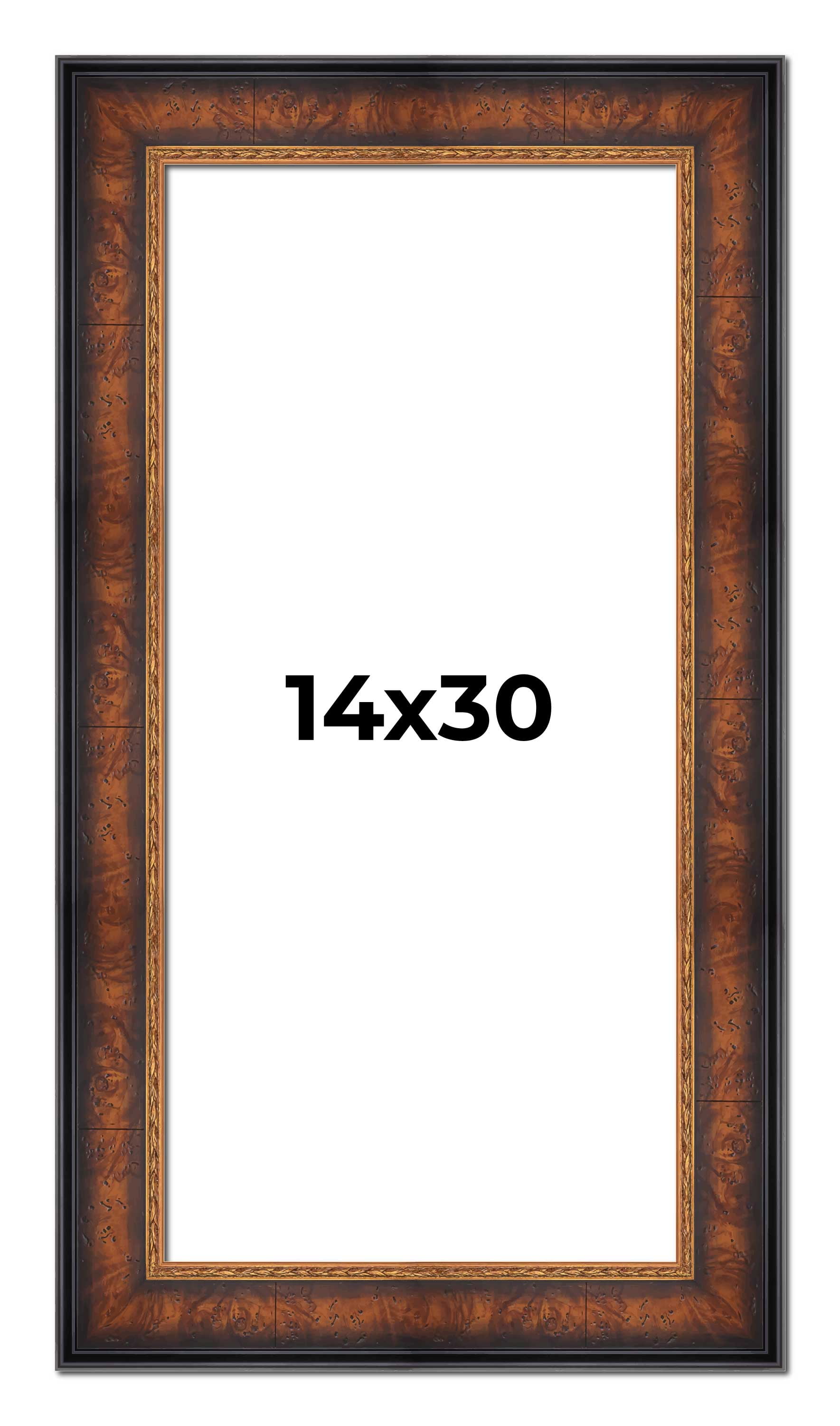 14x30 Frame Brown Walnut Gold Ornate Trim Solid Wood Plein Air Picture ...