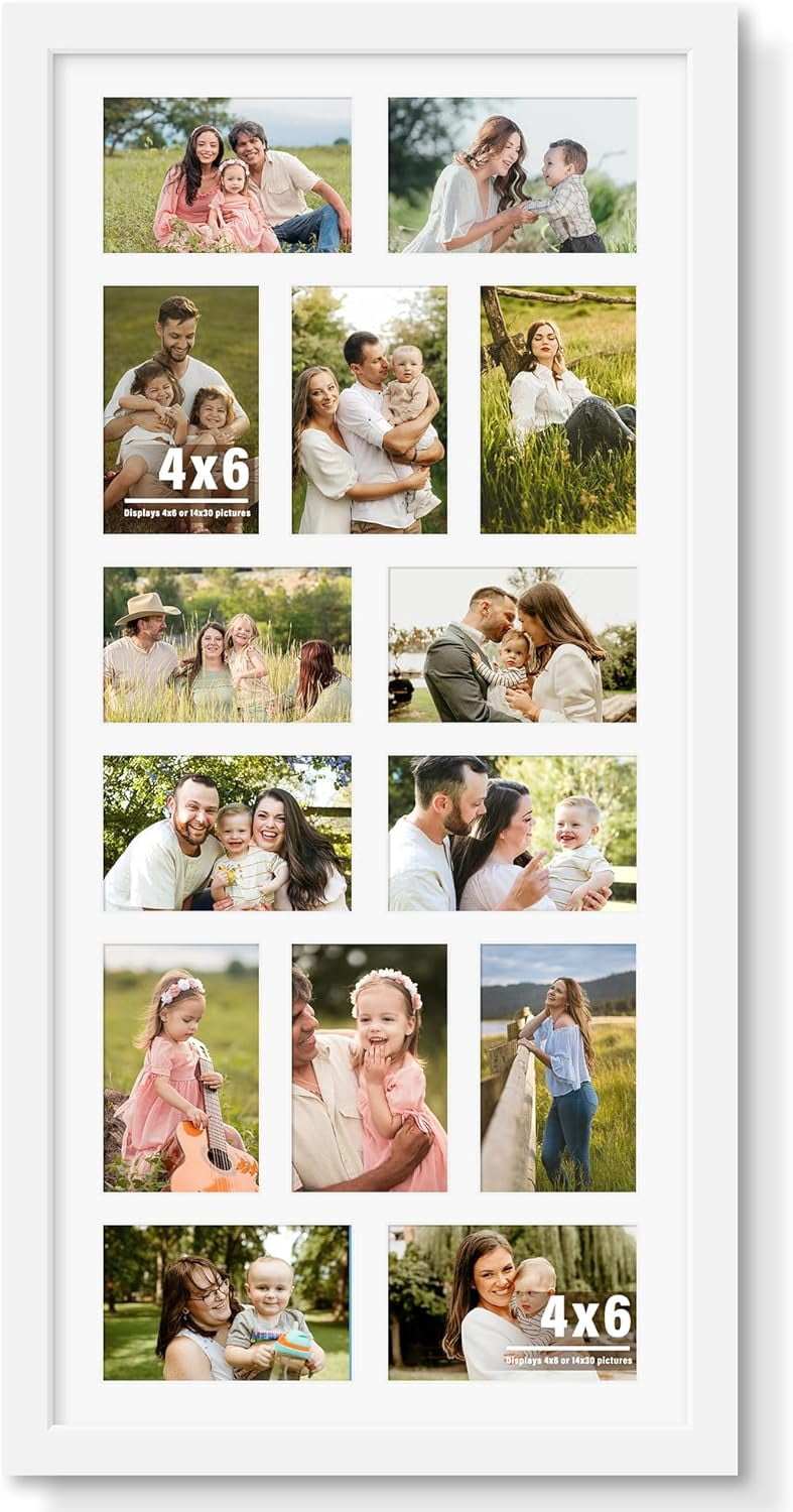 14x30 Picture Frame 4x6 Collage Picture Frame Displays Fourteen 4x6 ...