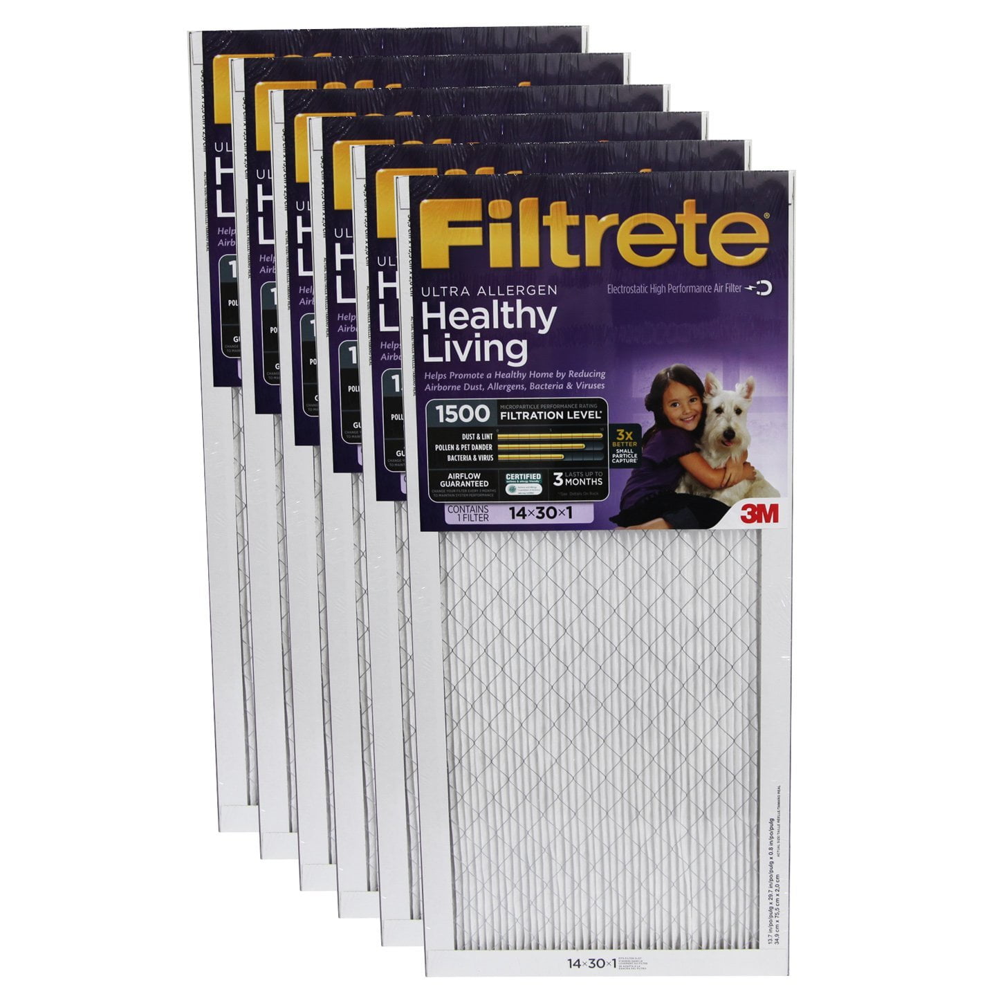14x30x1 3M Filtrete Ultra Allergen Filter 6-Pack - Walmart.com