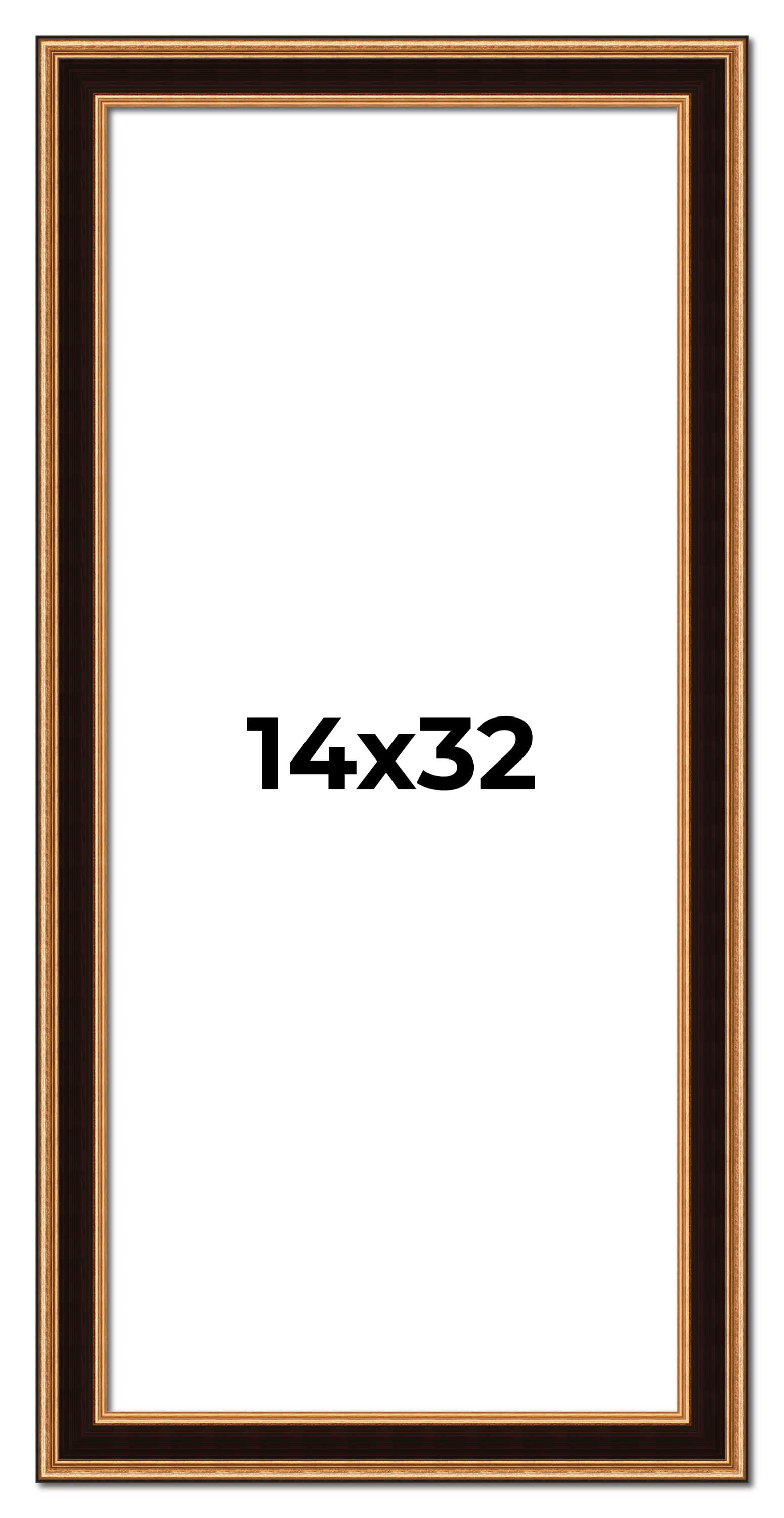 14x32 Frame Gold Brown Plein Air Vintage Solid Wood Picture Frame | 1. ...