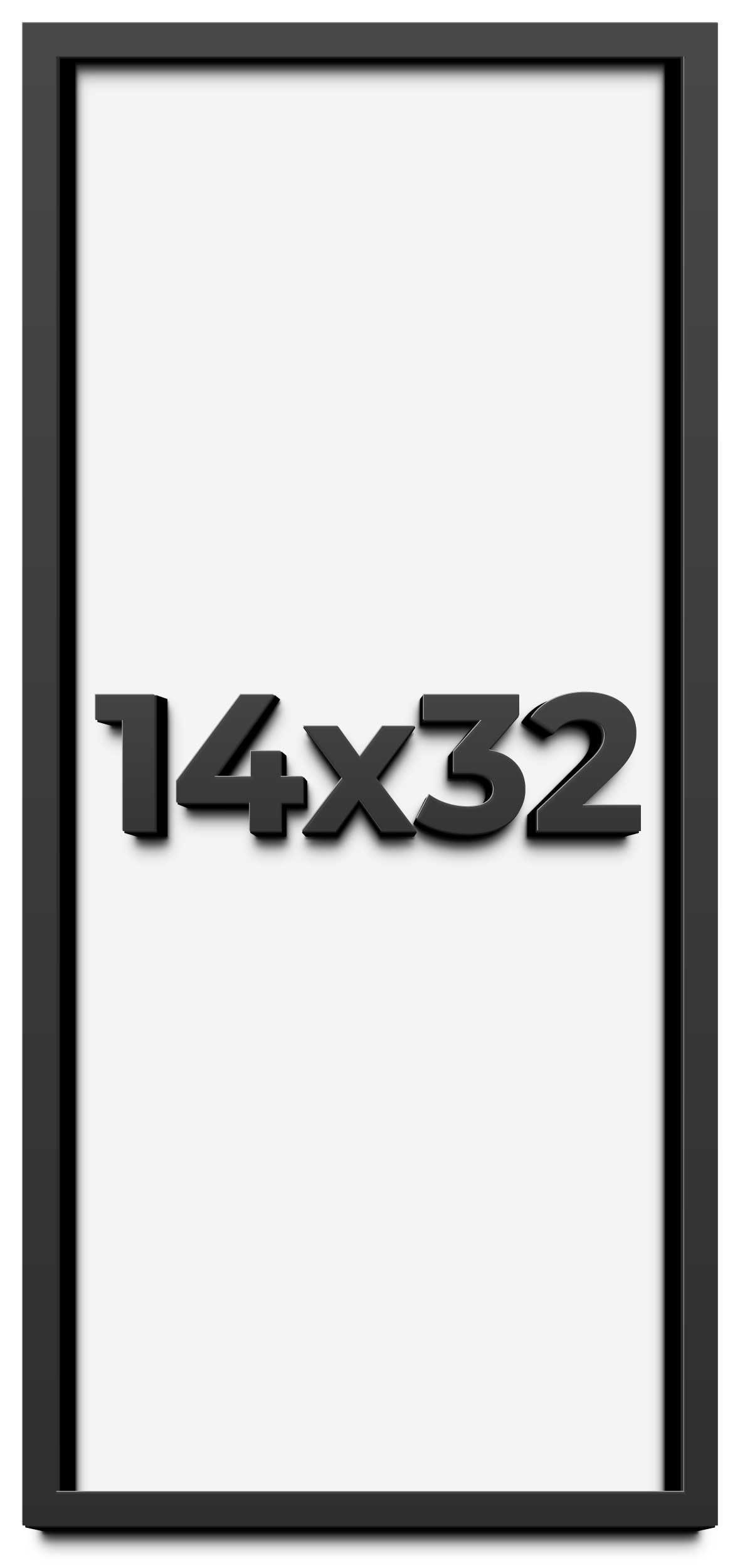 14x32 Shadow Box Frame Black | 1 inches Deep Real Wood Contemporary ...