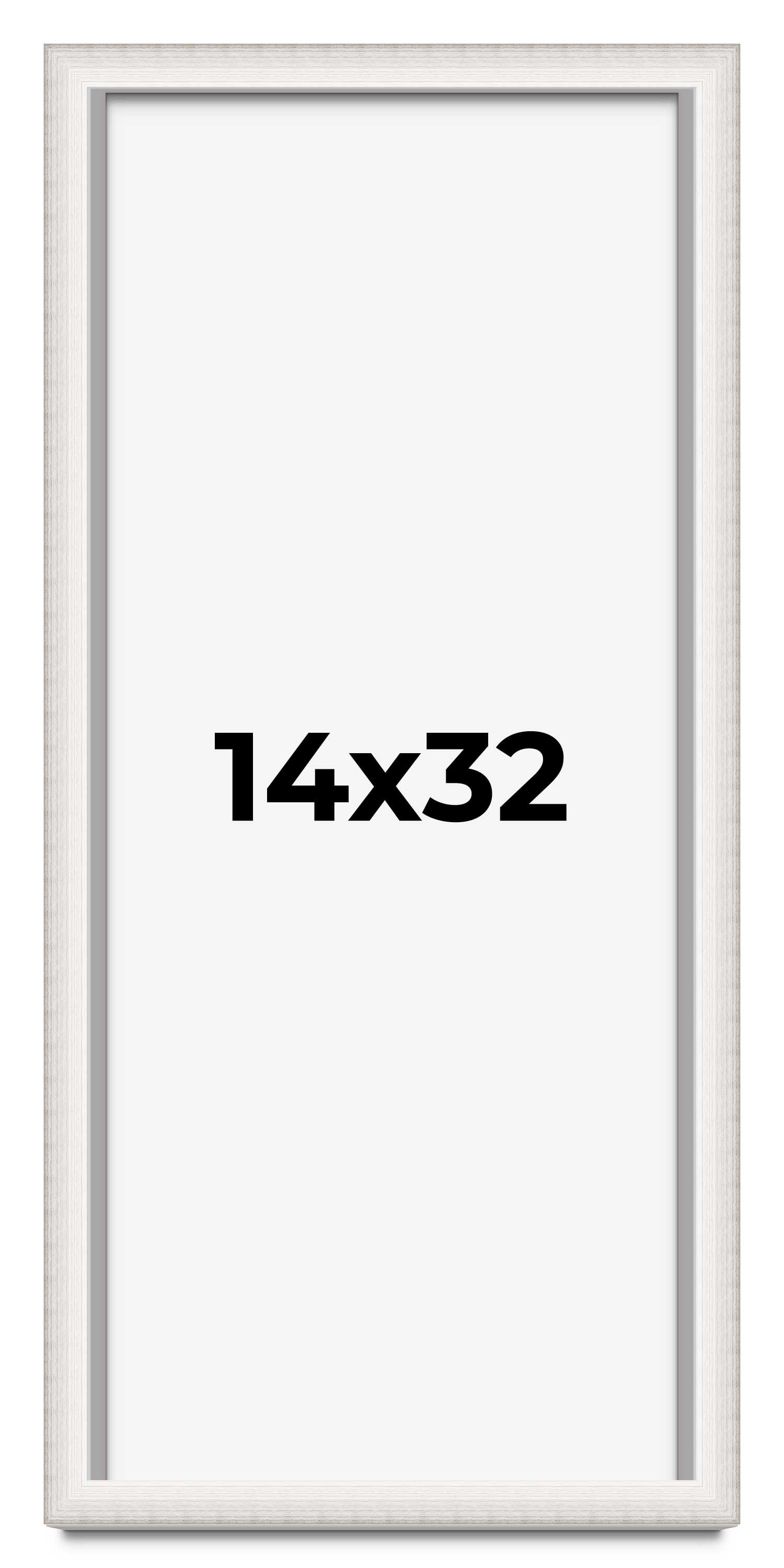 14x32 Shadow Box Silver Brushed Striped Display Frame | 1.625 Inches ...