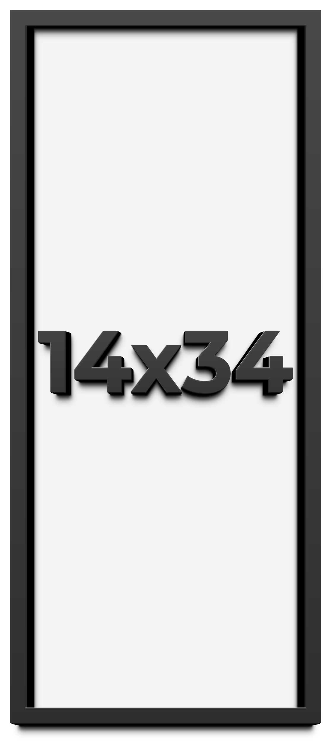 14x34 Shadow Box Frame Black | 1 inches Deep Real Wood Contemporary ...
