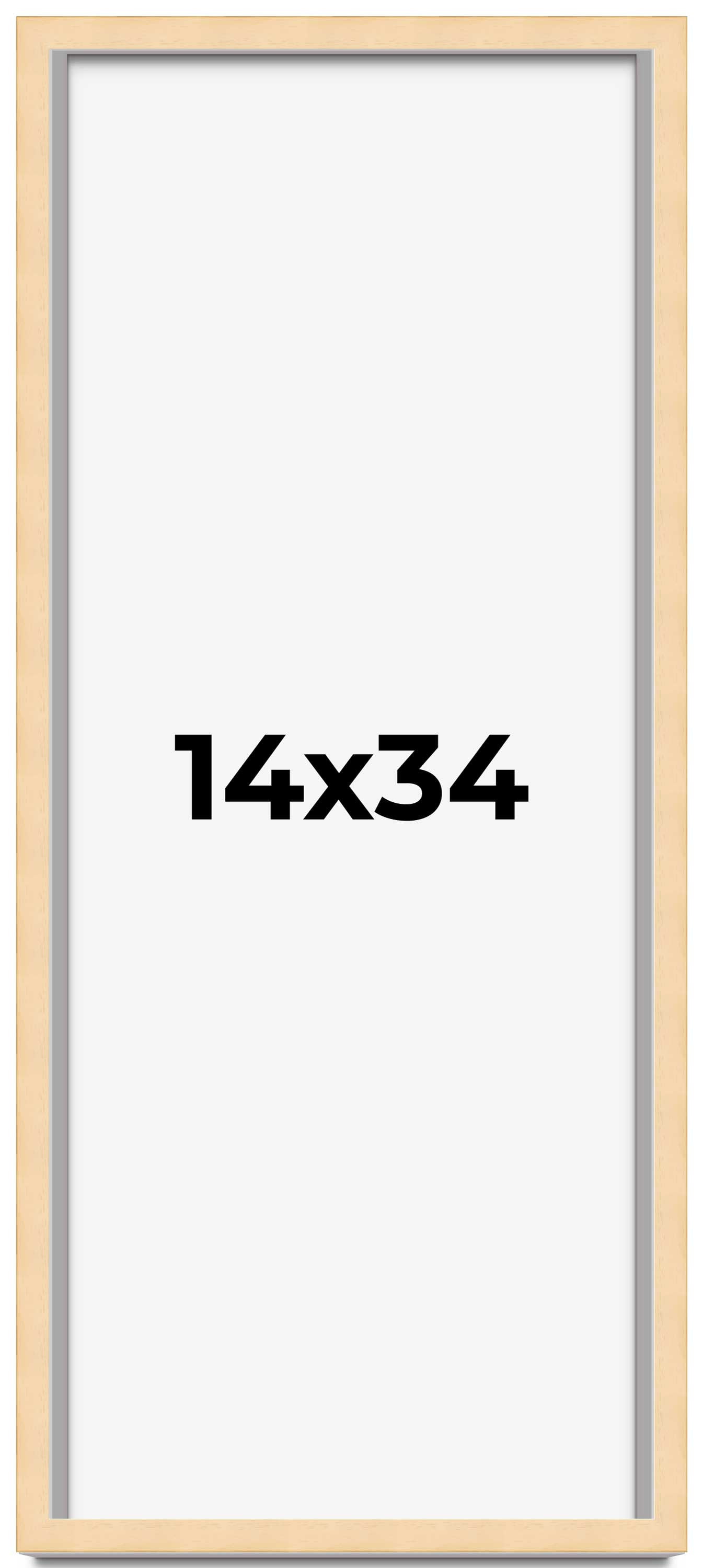 14x34 Shadow Box Frame Brown | 0.875 Inches Deep Real Wood Contemporary ...