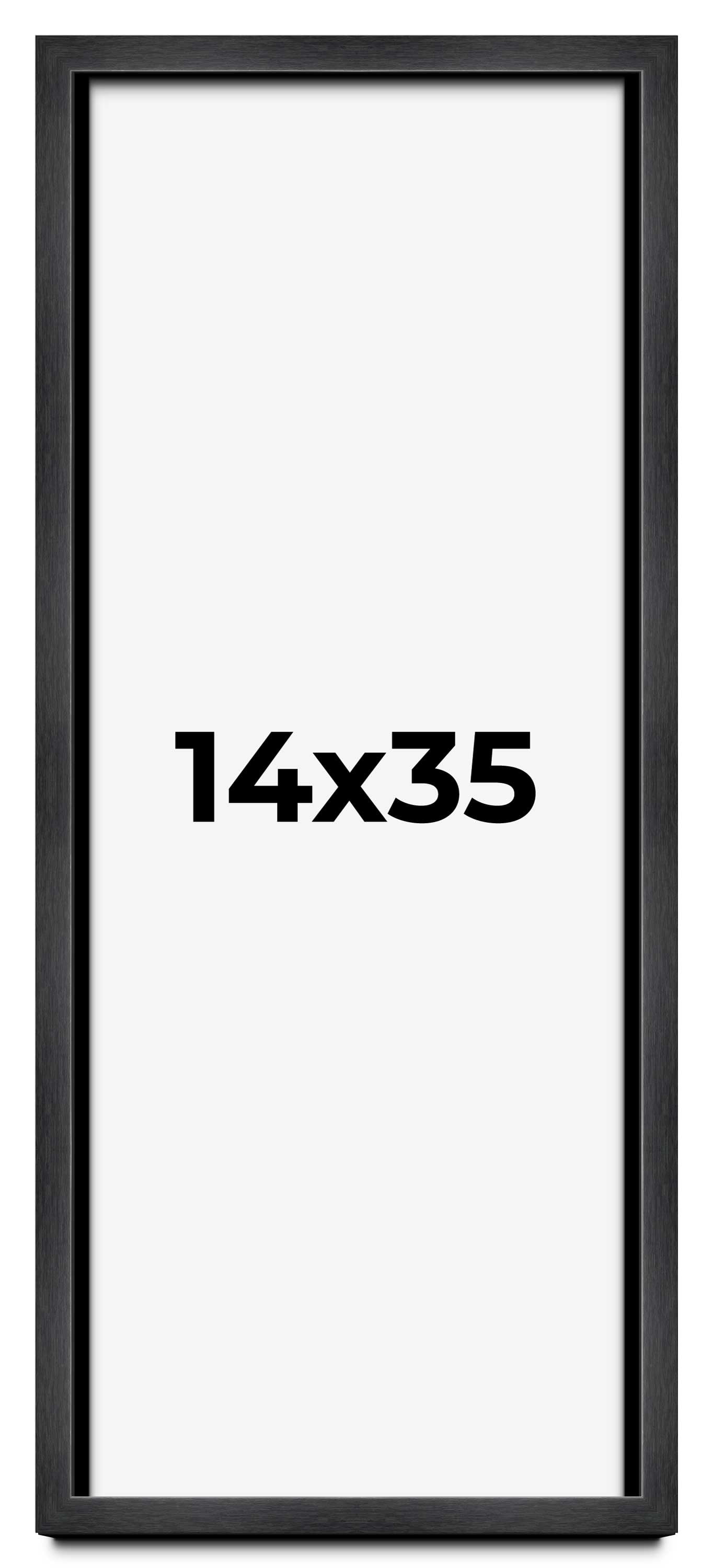 14x35 Frame Black Charcoal Grey Wood Textured Picture Frame | 0.75 Inch ...