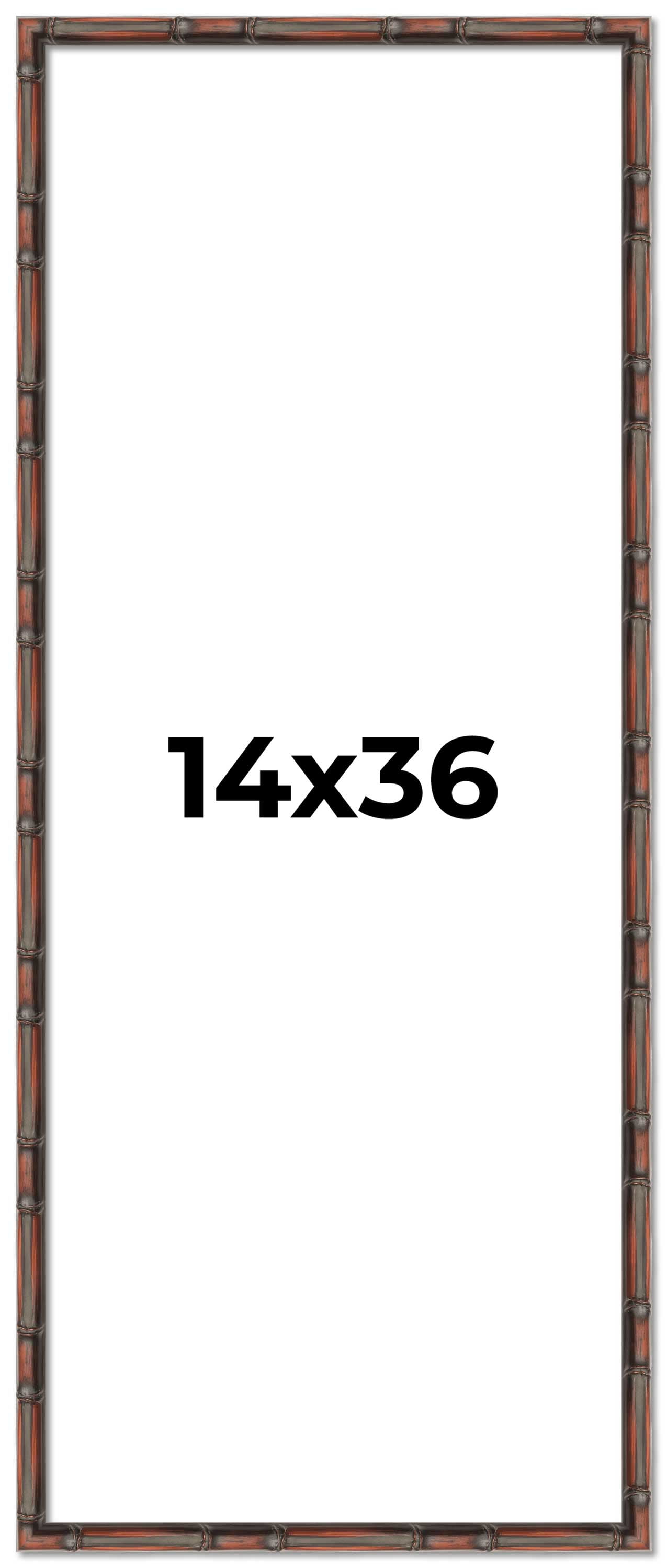 14x36 Frame Brown Bamboo with Dark Coffee/Walnut Finish | Solid Wood ...