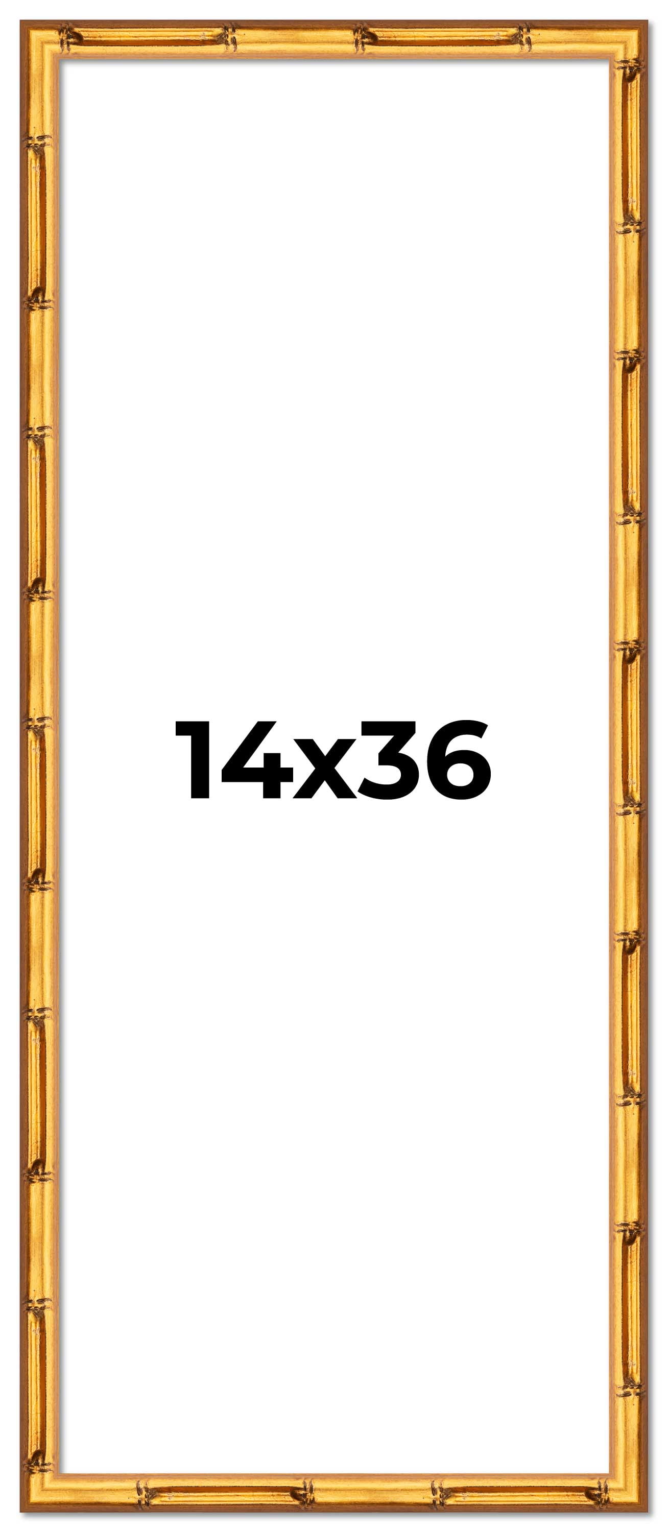 14x36 Frame Gold Bamboo Picture Frame - Complete Modern Photo Frame ...