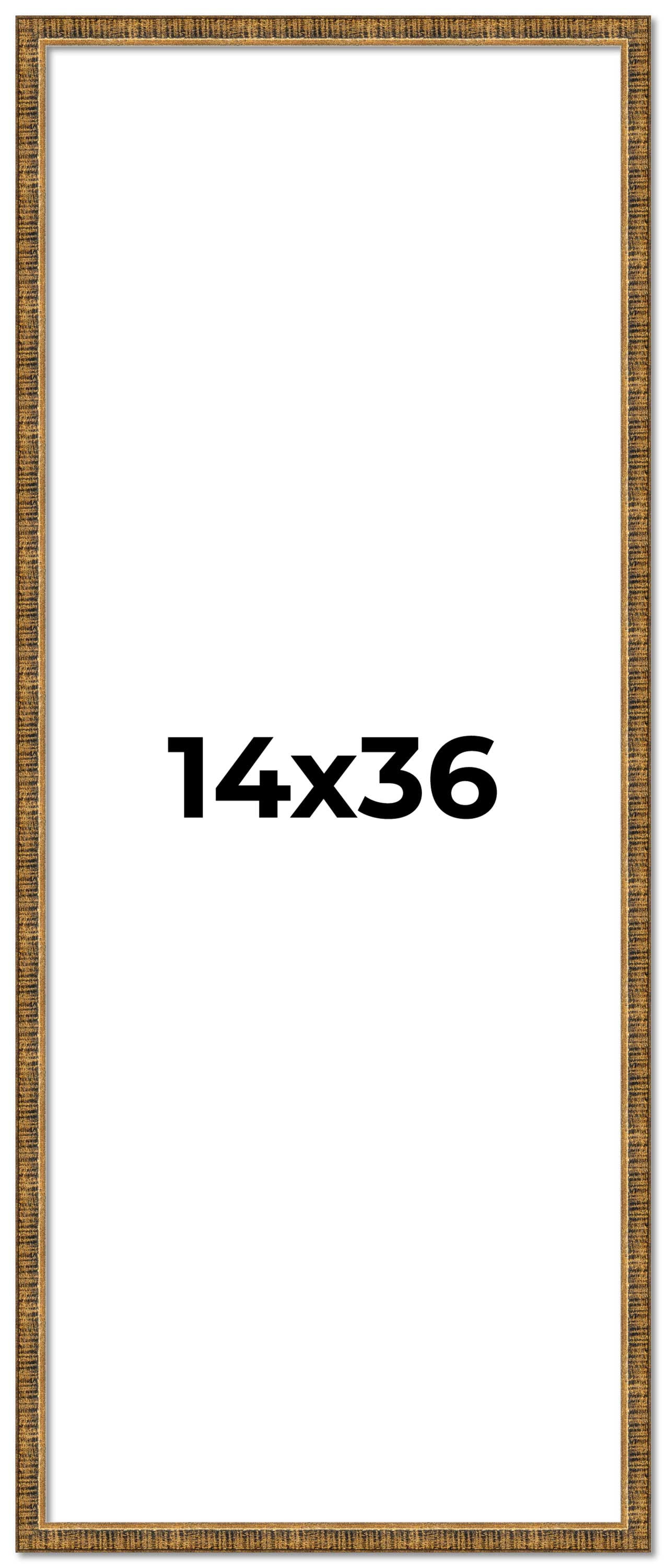 14x36 Frame Gold Solid Wood Picture Frame - Complete Modern Photo Frame ...