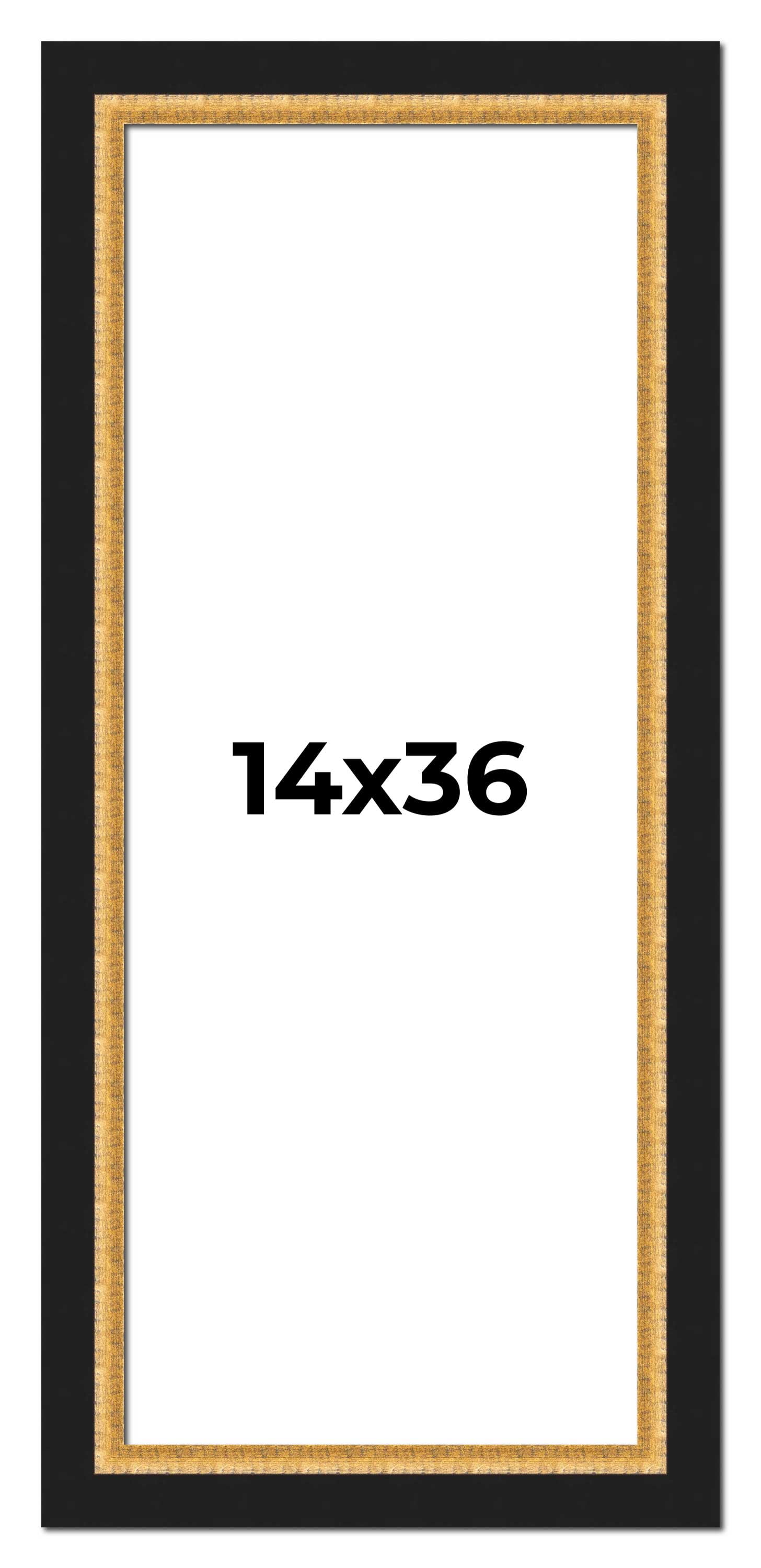 14x36 Frame Gold Real Wood Picture Frame Width 2.25 Inches | Interior ...