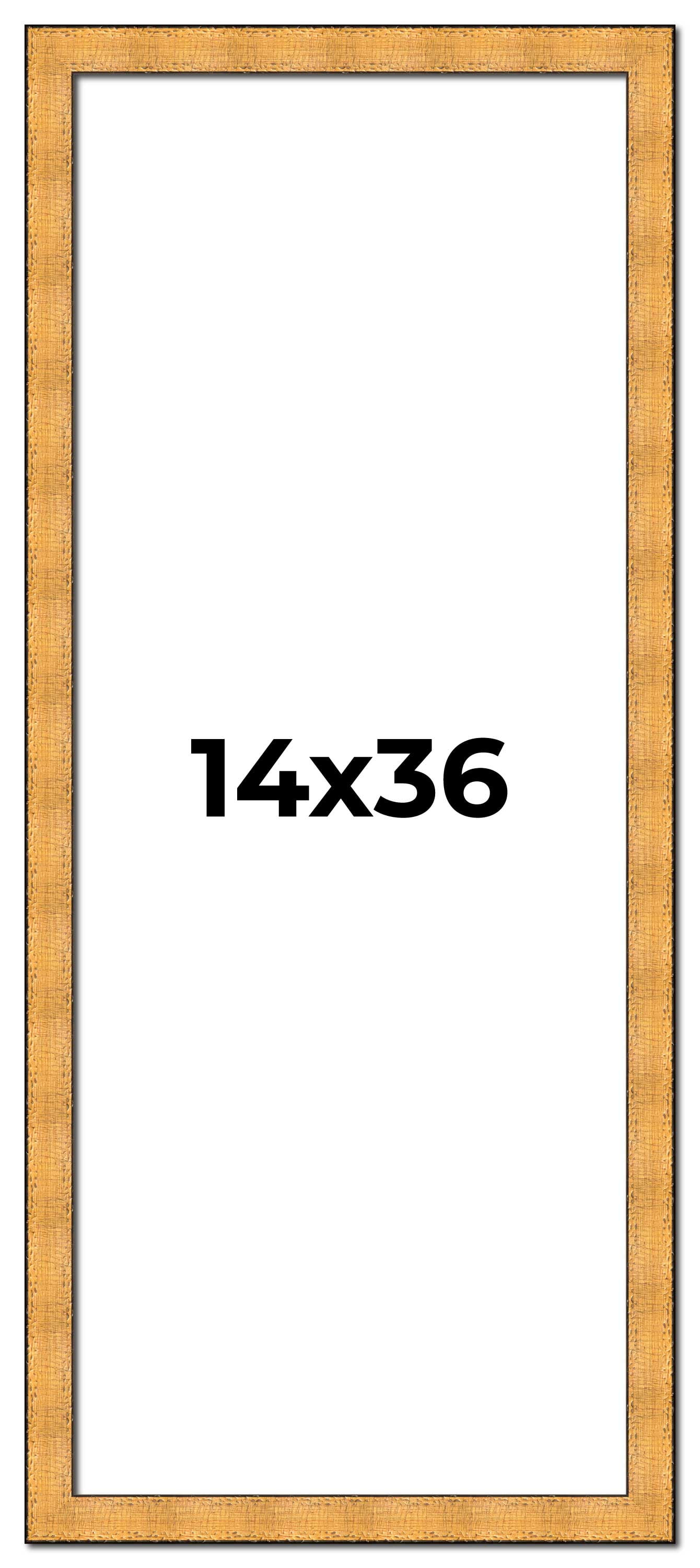 14x36 Frame Gold Rustic Solid Wood Picture Frame | 1.25 Inch Wide ...