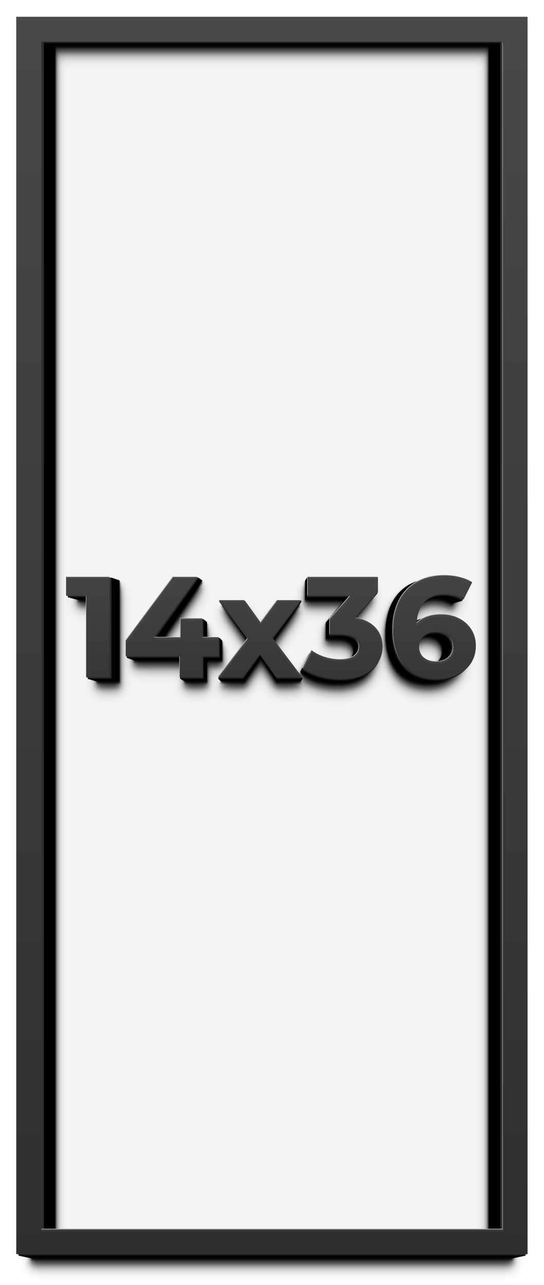 14x36 Shadow Box Frame Black | 1 inches Deep Real Wood Contemporary ...