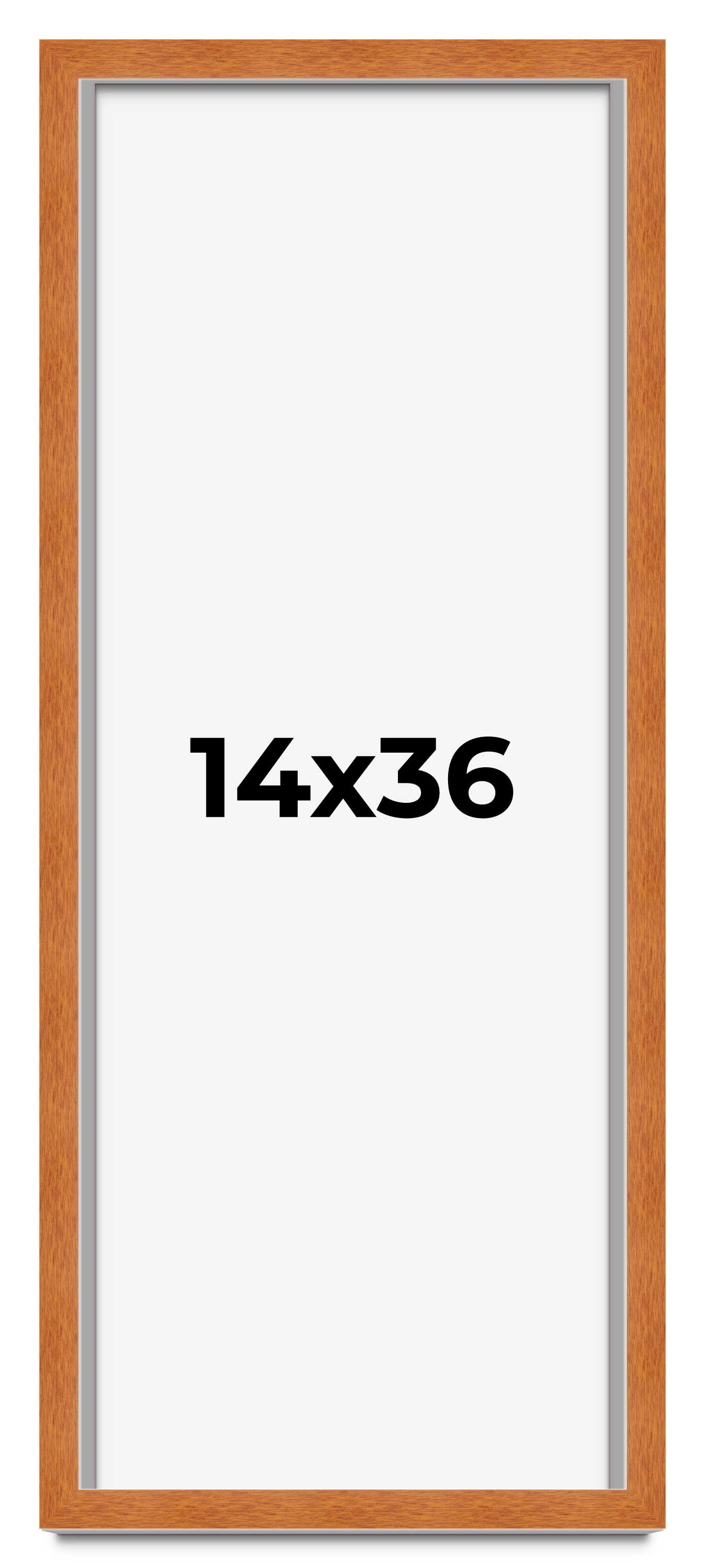 14x36 Shadow Box Frame Brown | 0.875 Inches Deep Real Wood Contemporary ...