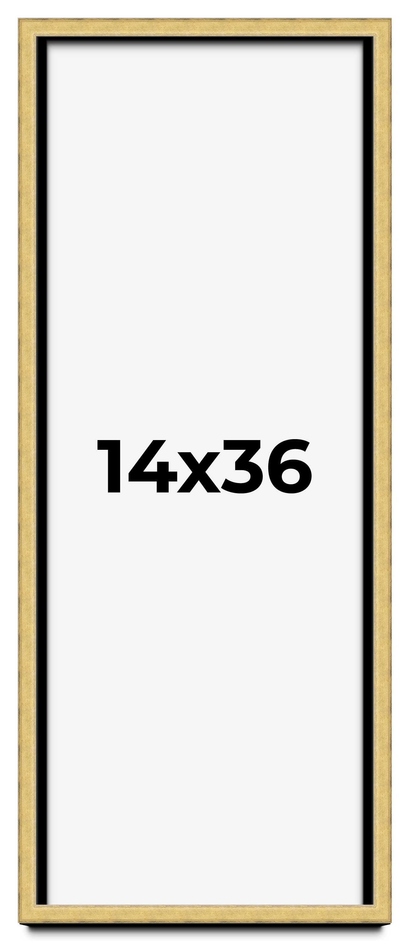 14x36 Shadow Box Frame Gold | 1.375 Inches Deep Real Wood Contemporary ...