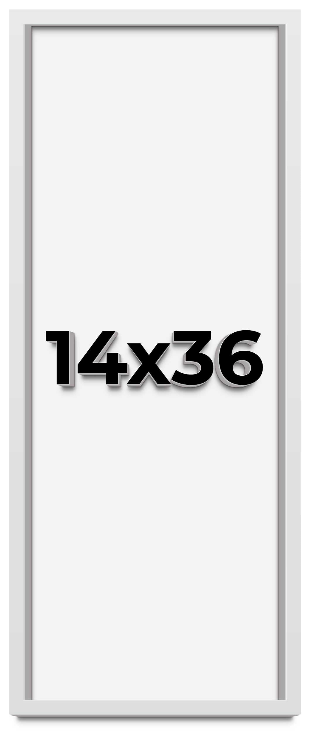 14x36 Shadow Box Frame White | 1 Inches Deep Real Wood Contemporary ...