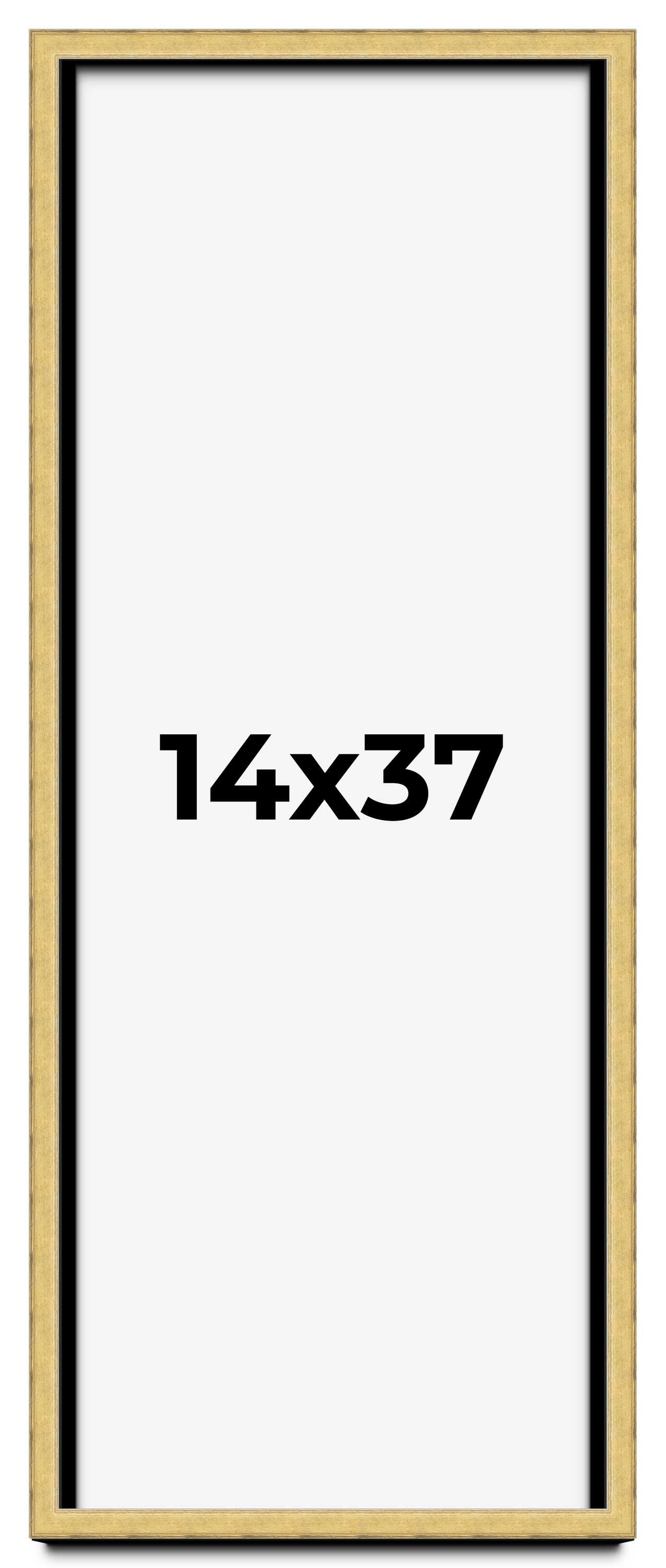 14x37 Shadow Box Frame Gold | 1.375 Inches Deep Real Wood Contemporary ...